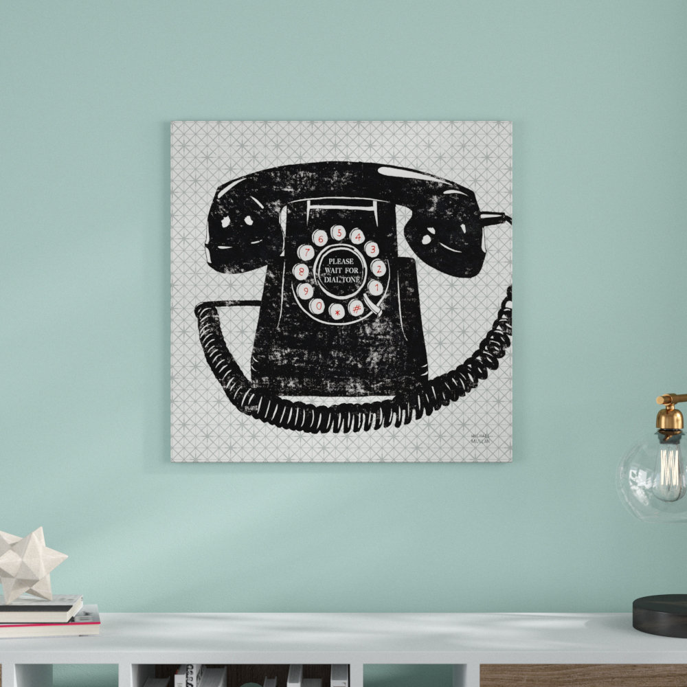 Ivy Bronx 'Vintage Analog Phone' Graphic Art Print on Wrapped Canvas ...