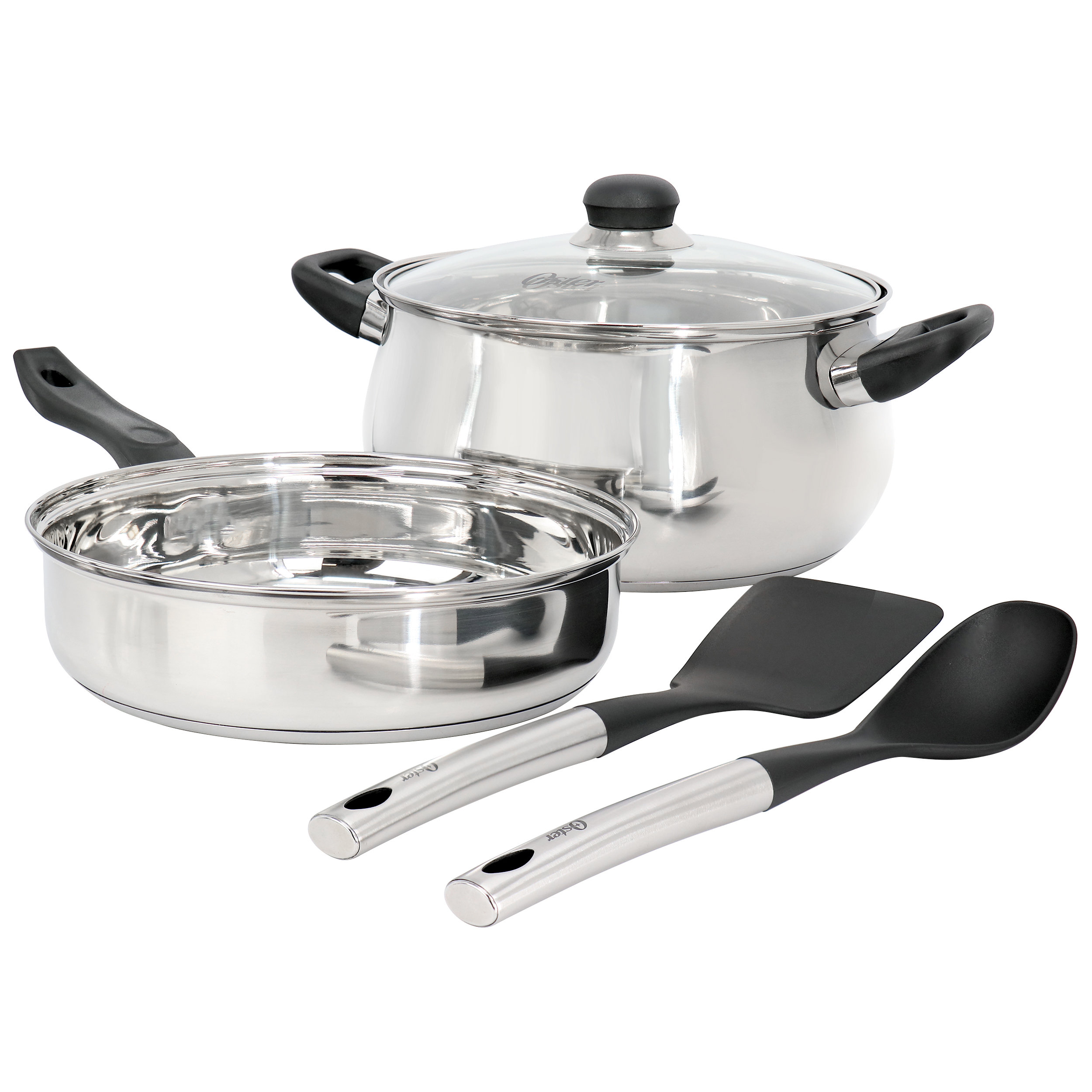 Oster Rametto 5 Piece Belly Shaped Stainless Steel Cookware Set in ...