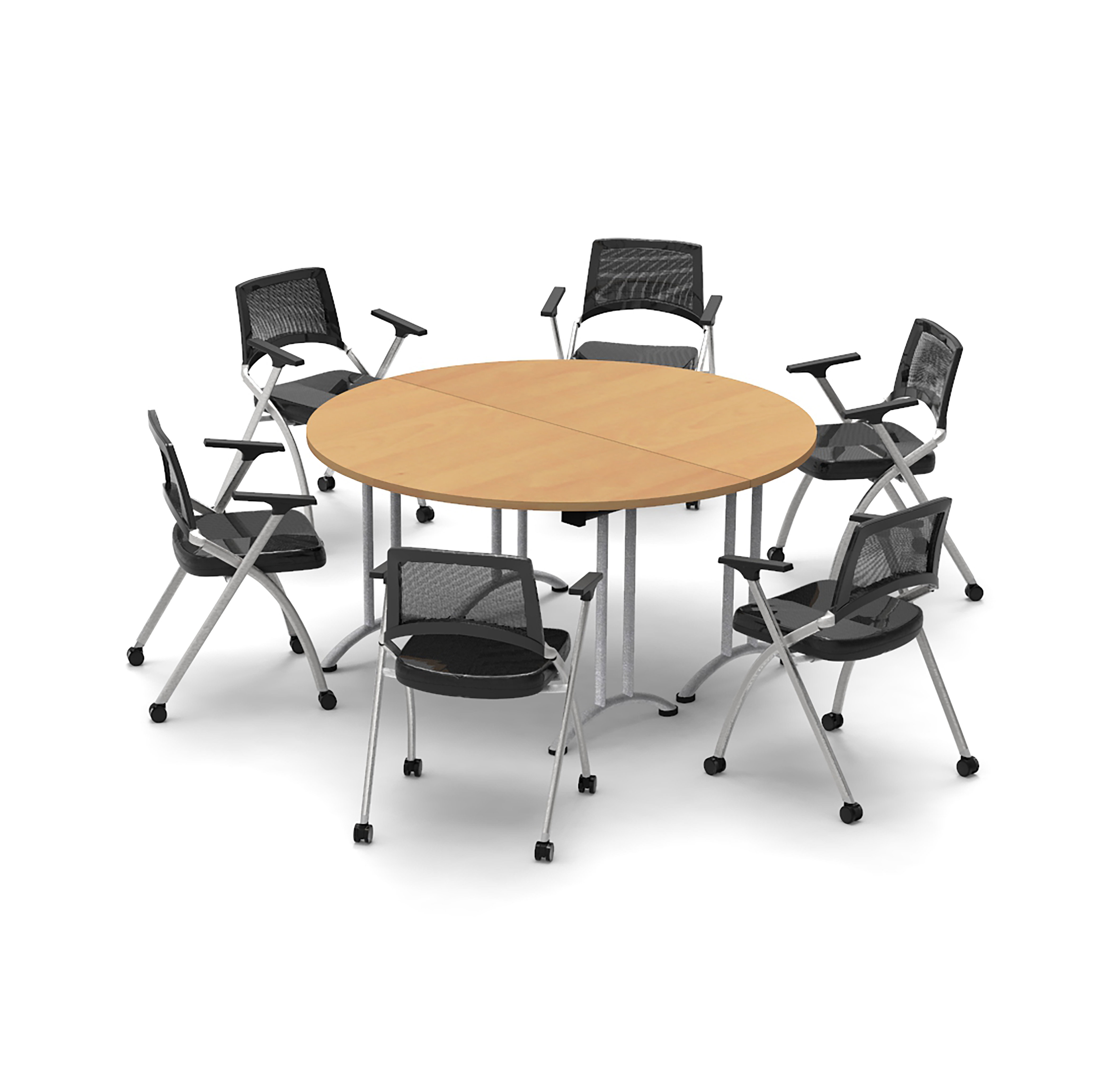 TeamWORK Tables 6 Person Conference Meeting Tables with 6 Chairs ...