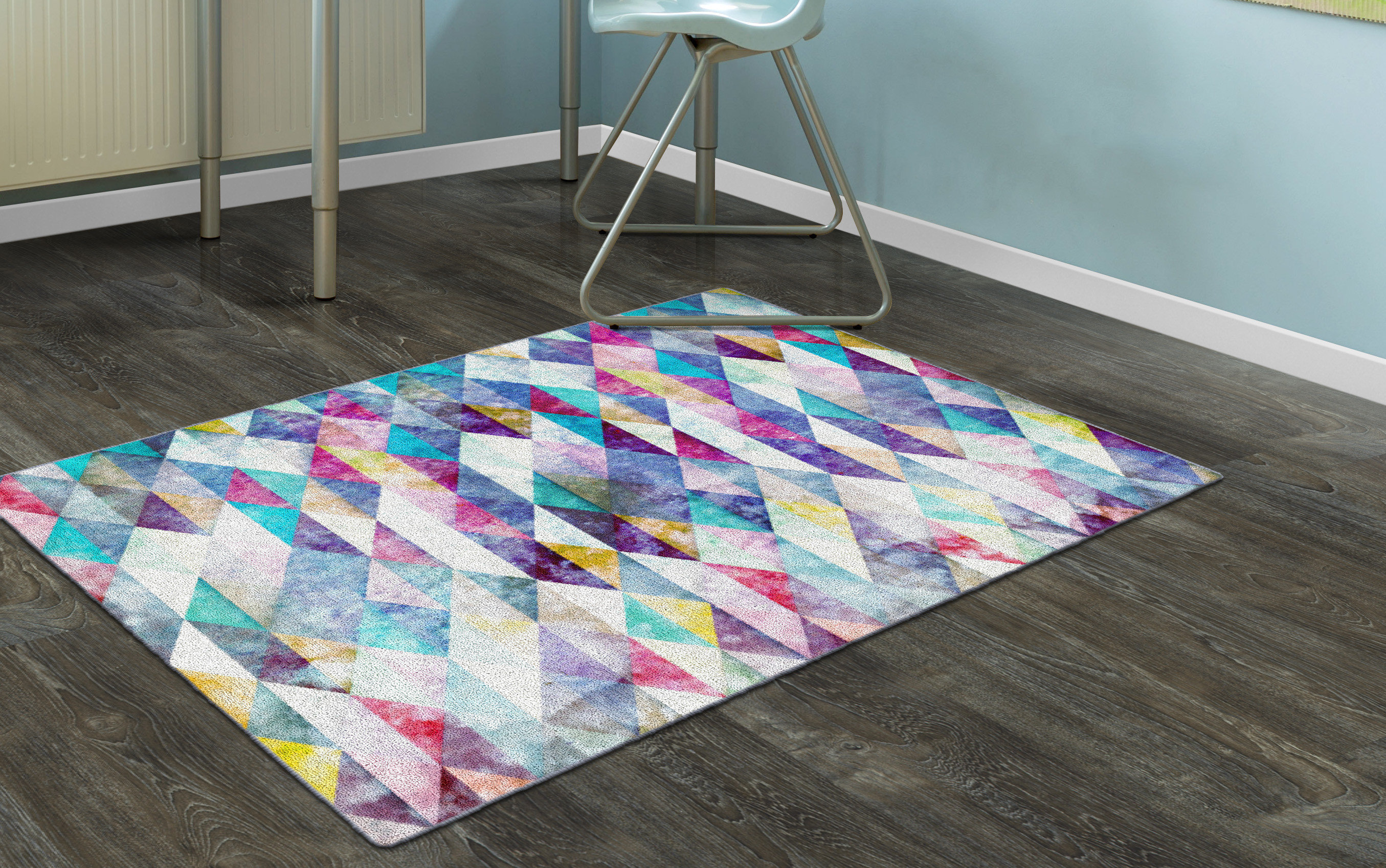 George Oliver Maidenhead Geometric Tufted Pink/Blue Area Rug | Wayfair