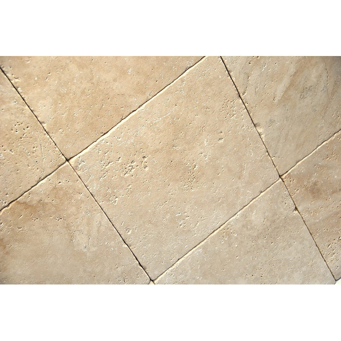 SB TILE AND STONE Travertine 12" x 12" Beveled Stone Look Tile | Wayfair