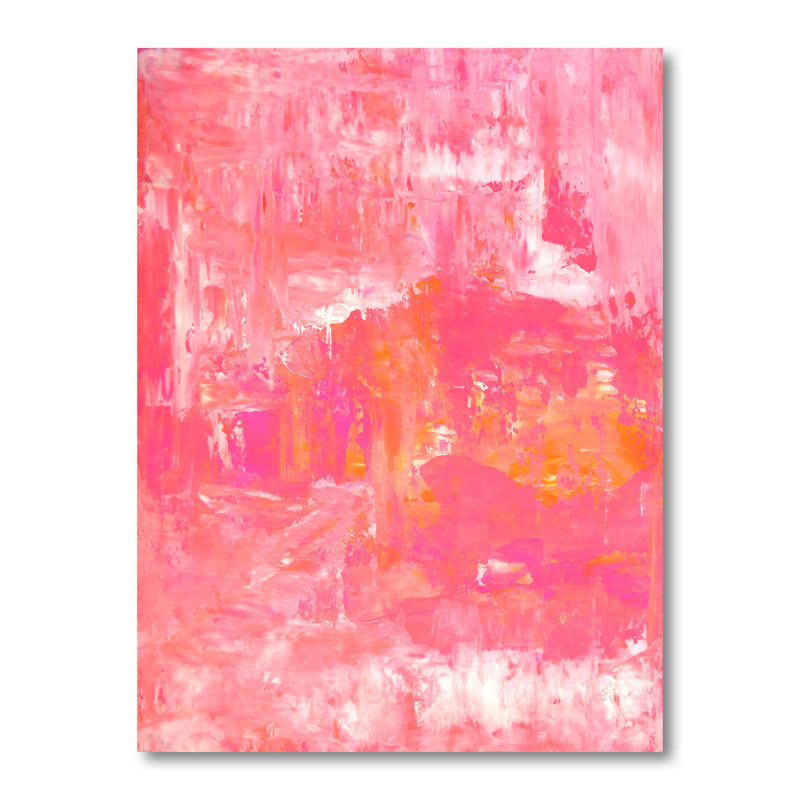 Wrought Studio™ Orange And Pink Abstract Art Colorfields - Modern ...