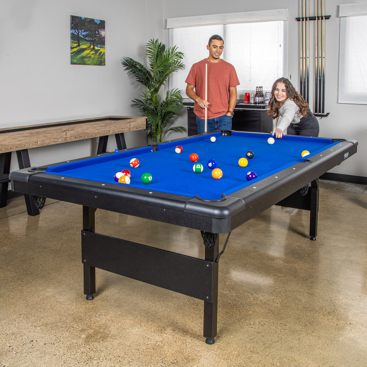 GoSports Full Size 8 ft Billiards Game Table - Foldable Design - Black ...