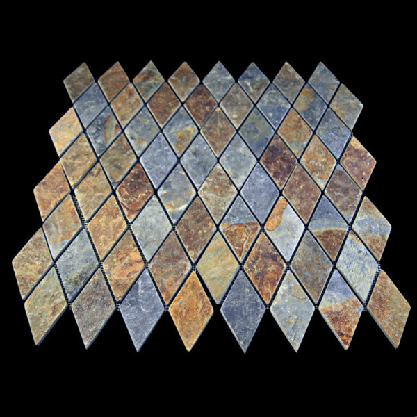 The Tile Square Rusty Slate Diamond 12" x 12" Slate Stone Look Novelty ...