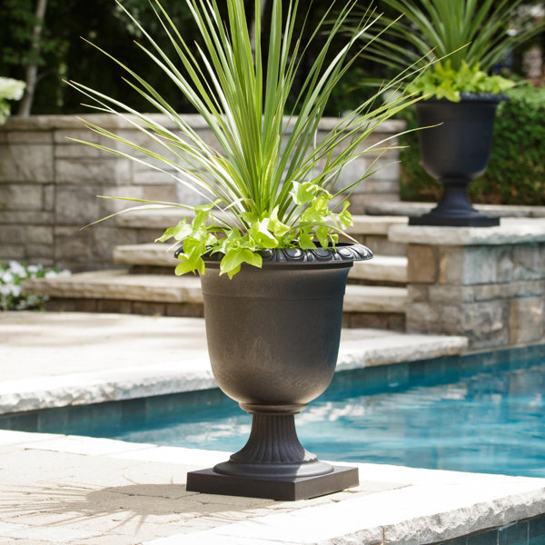 Winston Porter Tierra Verde 19" x 23" Crescendo Urn Planter In Slate ...