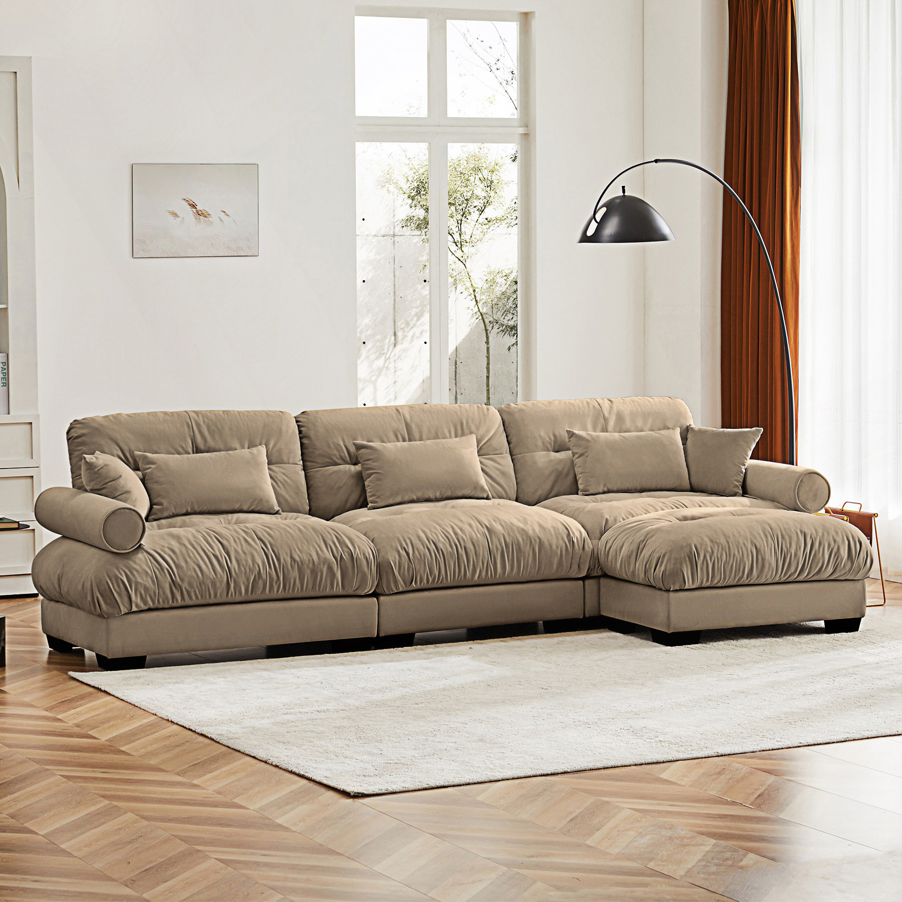 Latitude Run® Super Comfort Oversized Modular Sectional Sofa Couch With ...