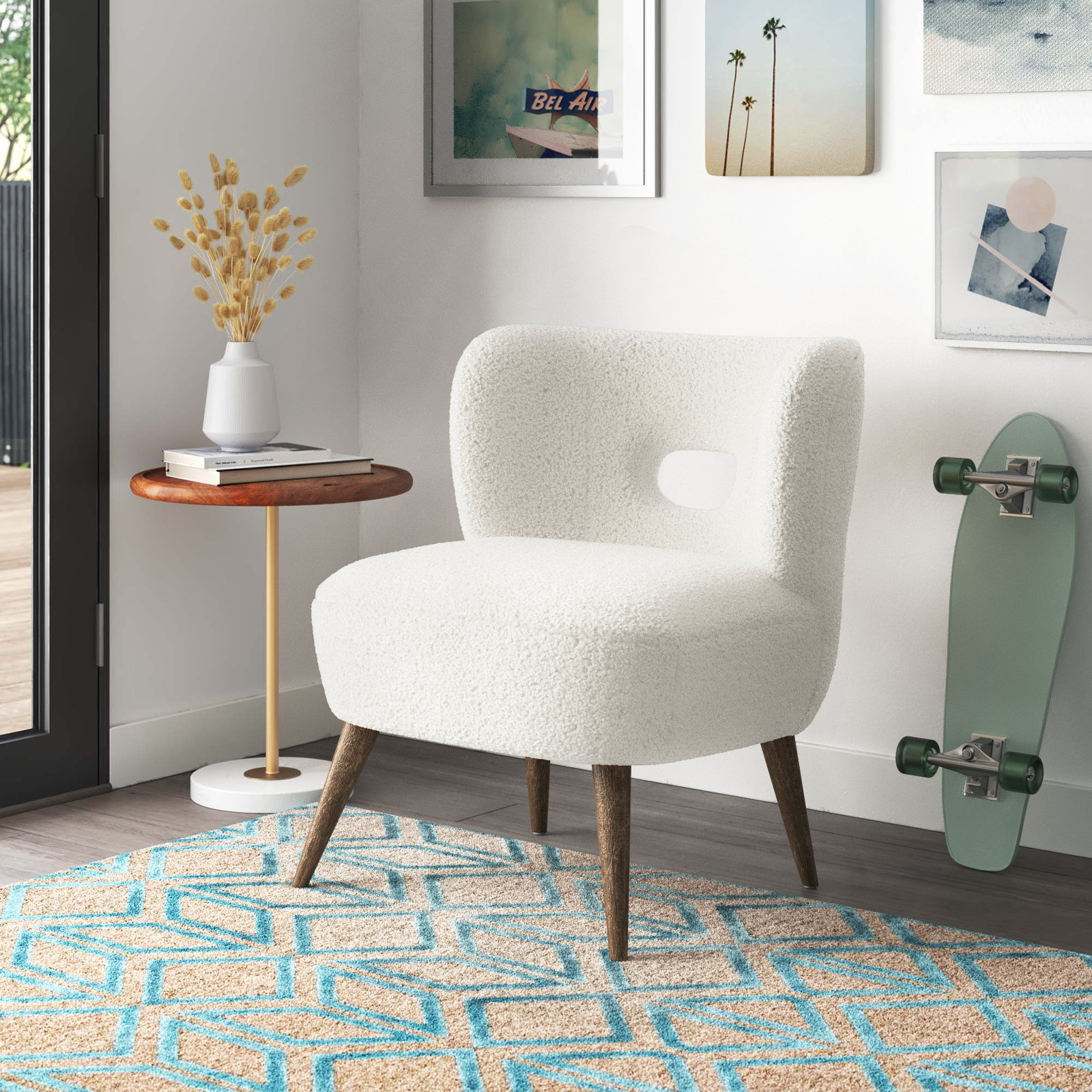 Mercury Row® Teen Corinne Wooden Upholstered Side Chair with Cutout ...