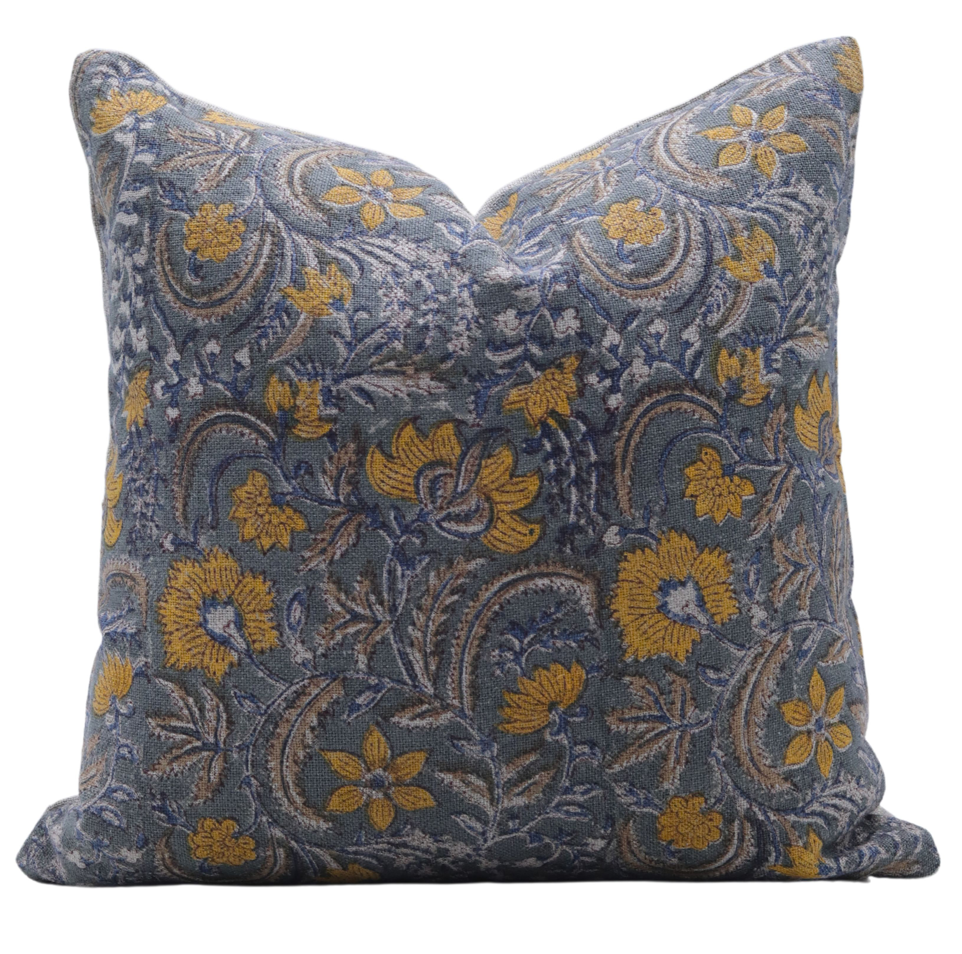 Fabdivine Floral Linen Indoor/Outdoor Reversible Pillow Cover | Wayfair