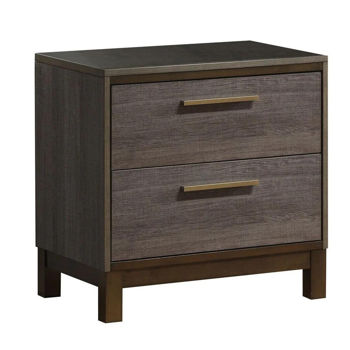 House of Hampton® Contemporary Style 2 Drawer Wooden Frame Nightstand ...