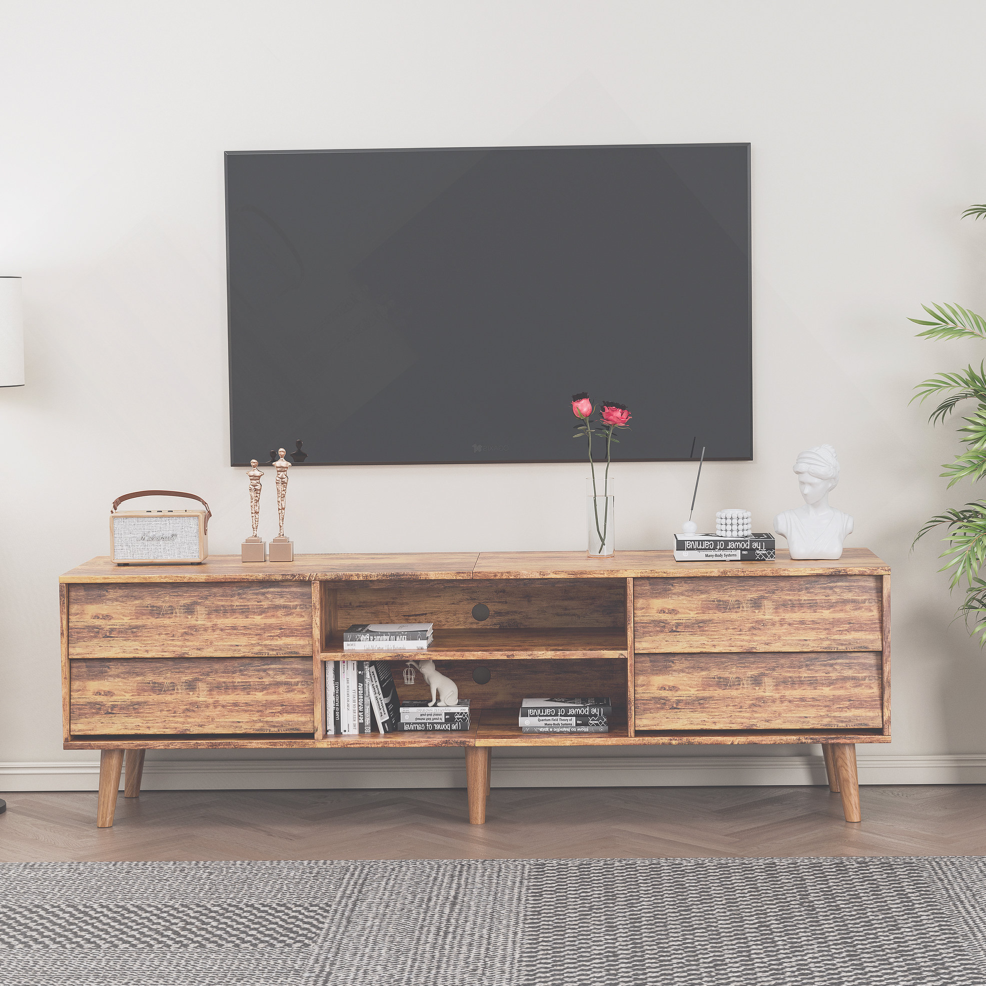 Millwood Pines Manufactured Wood TV Stand - Wayfair Canada
