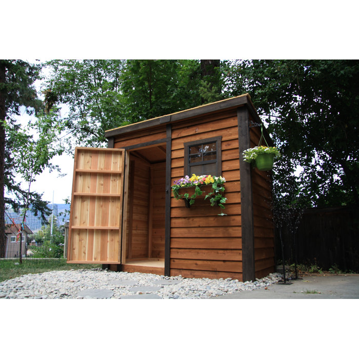Outdoor Living Today 8 ft. W x 4 ft. D Single Door Cedar Wood Storage ...