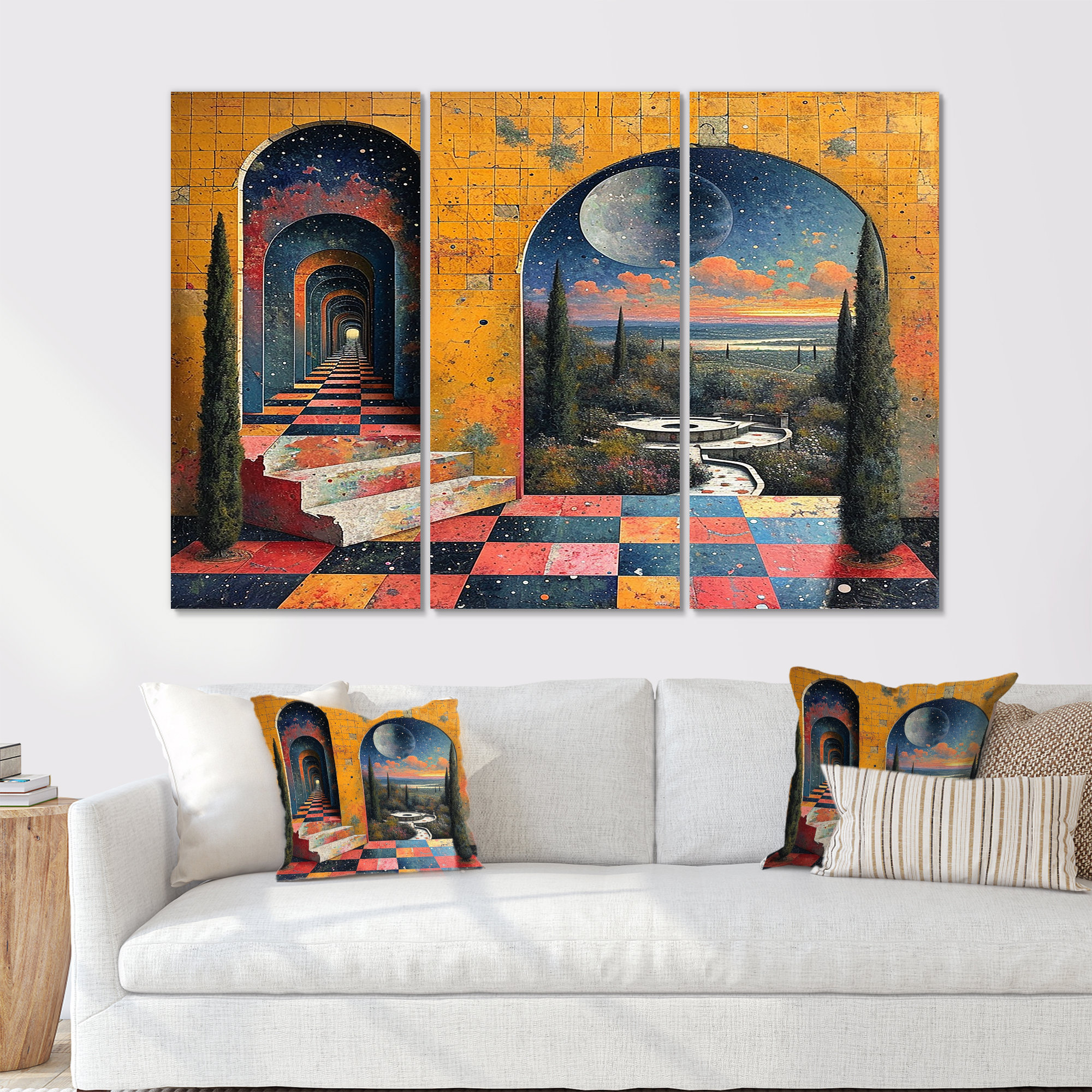 Winston Porter Retro Futuristic Surrealism Infinity Hall - Cityscape ...