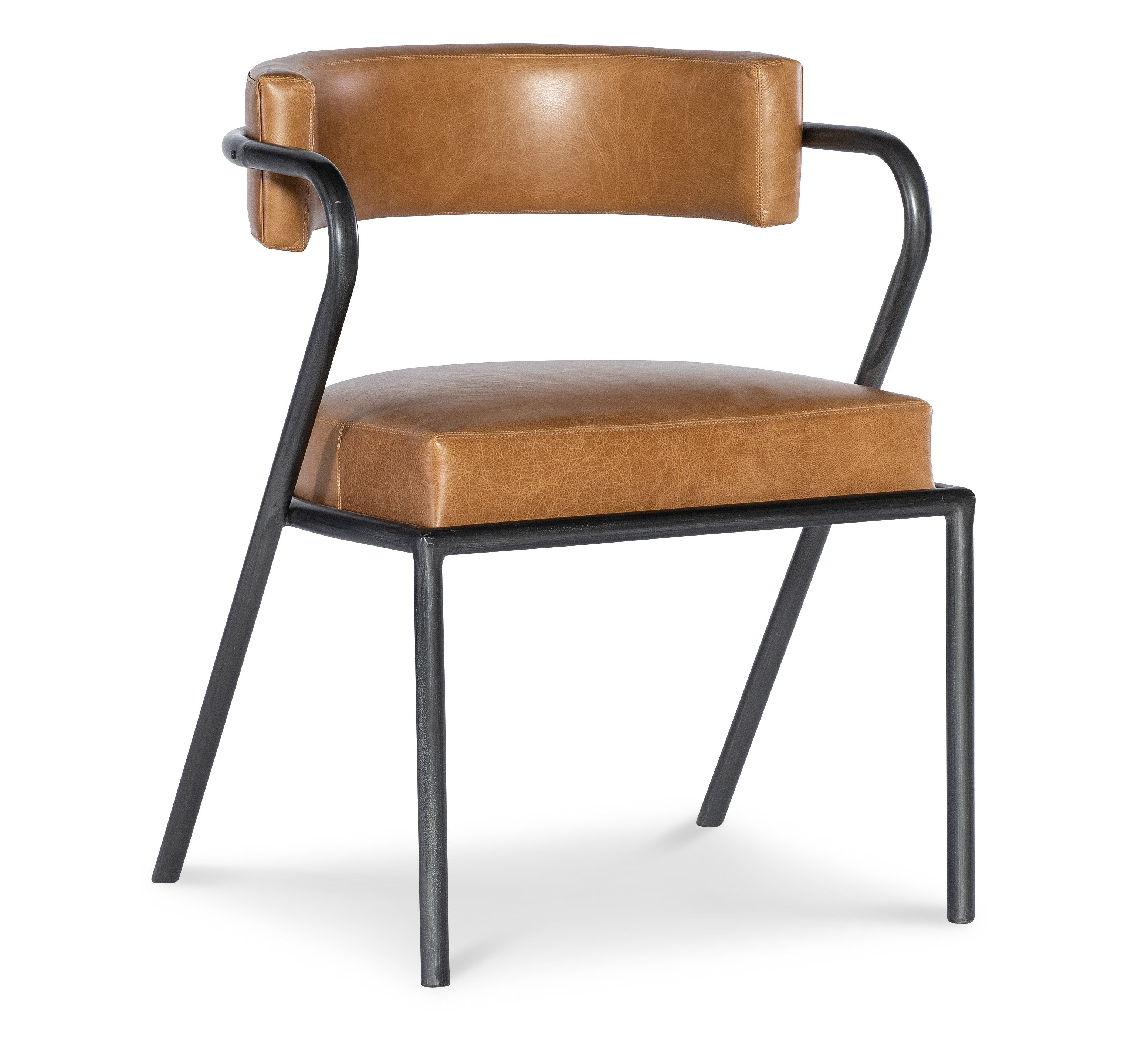 Bobo Intriguing Objects Lyon Iron & Leather Padded Dining Host Chair ...