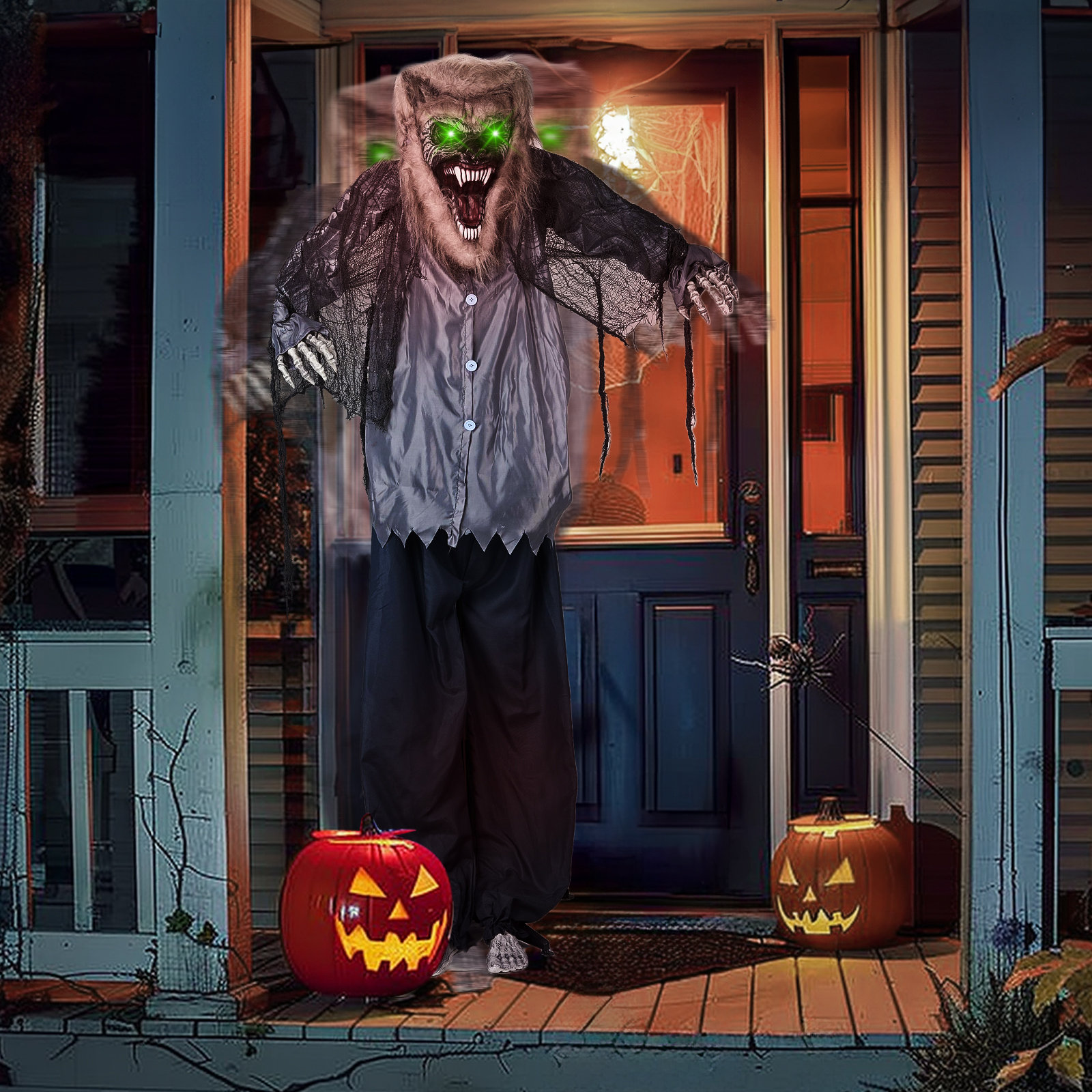 The Holiday Aisle® Animatronic Werewolf Sound Activated Halloween Decor ...