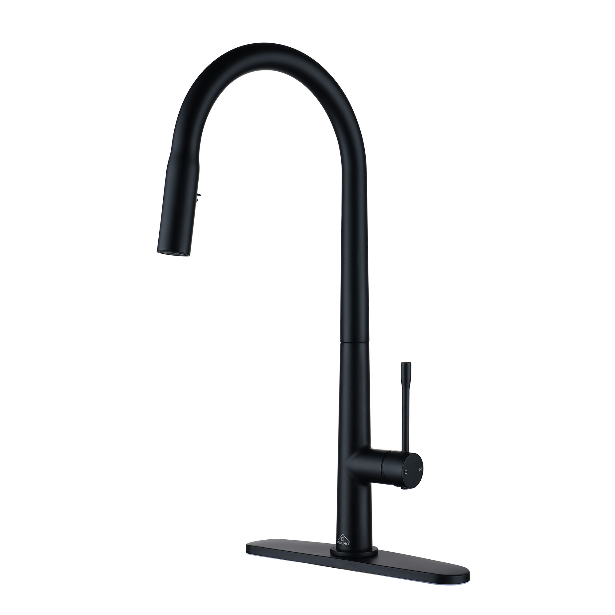 CASAINC 1.8 GPM Single-Handle Pull-Down Kitchen Faucet Single Hole ...