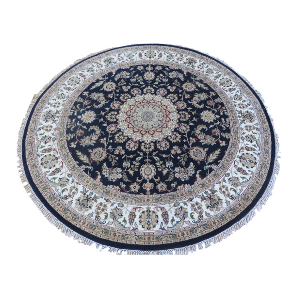 OrientalRugGalaxy One-of-a-Kind 7'9" X 7'9" Round Wool Area Rug in ...