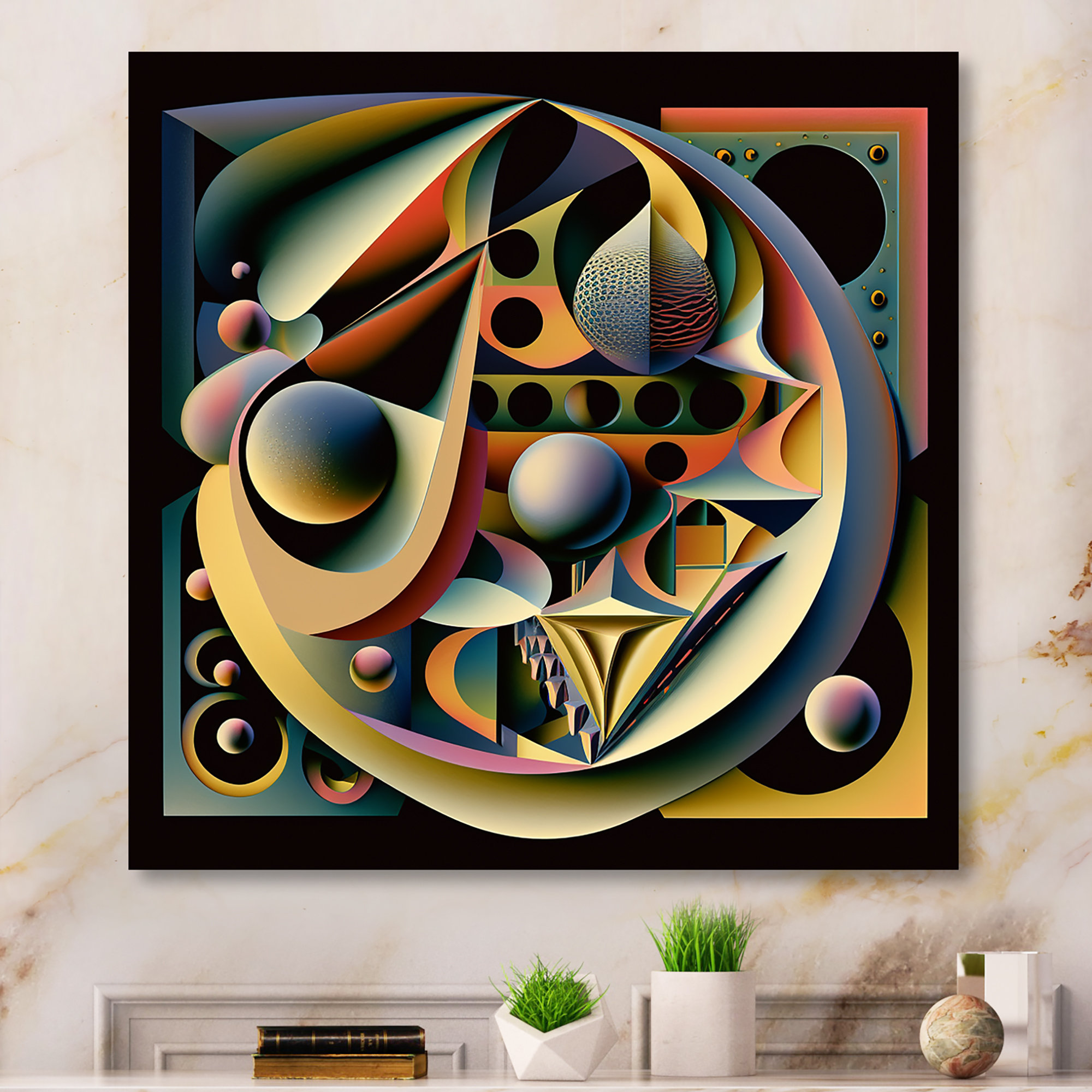 Ivy Bronx Playful Imaginary Landscapes I - Modern Geometric Metal Wall ...
