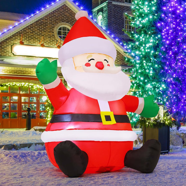 GOOSH Christmas Inflatable 5FT Sitting Santa Clause Christmas ...