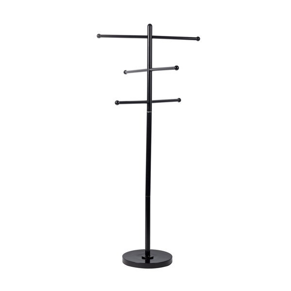 MyGift Free Standing Black Metal Bathroom Towel Rack | Wayfair