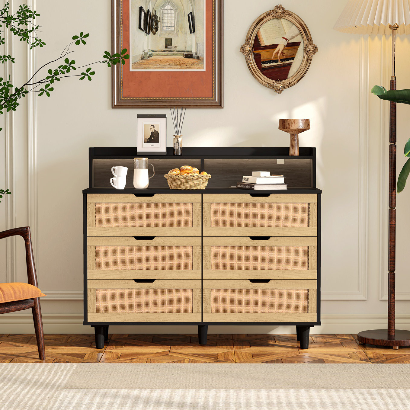 Bay Isle Home™ Annikah 6 Drawers Rattan Storage Cabinet Rattan Drawer ...