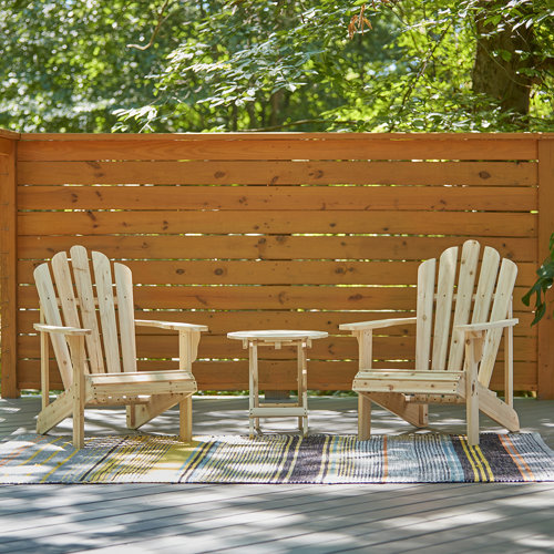 Rosecliff Heights Brently Solid Wood Adirondack Chair with Table ...