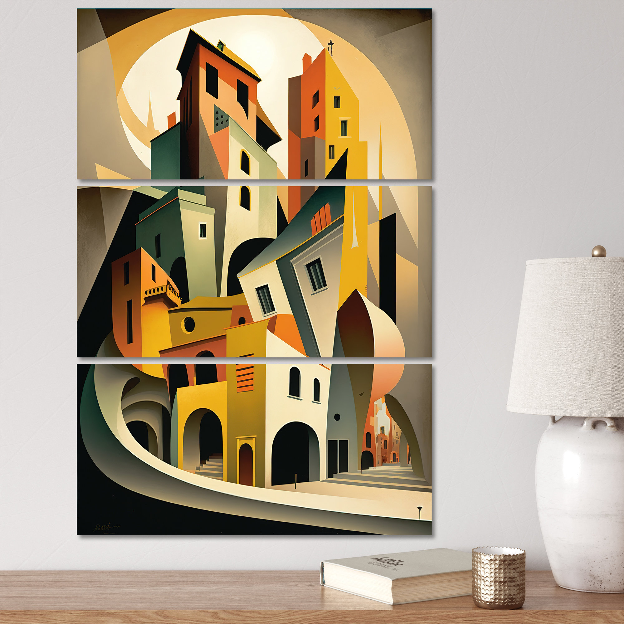 Hokku Designs Elenah " Geometric Graffiti V " 3 - Pieces - Wayfair Canada