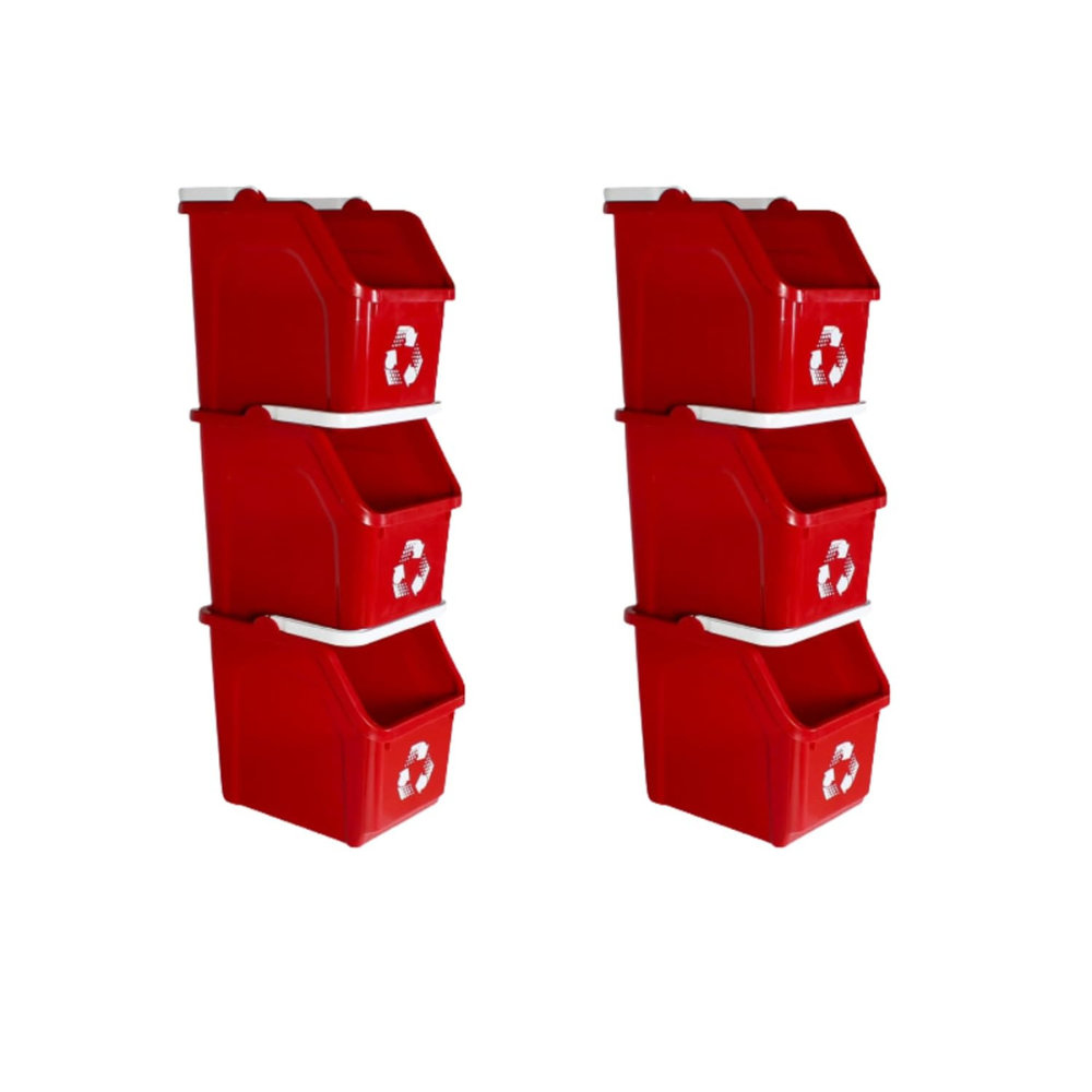 Sturdy Essentials Multi Recycling Bin System With Three Stacking 6 ...