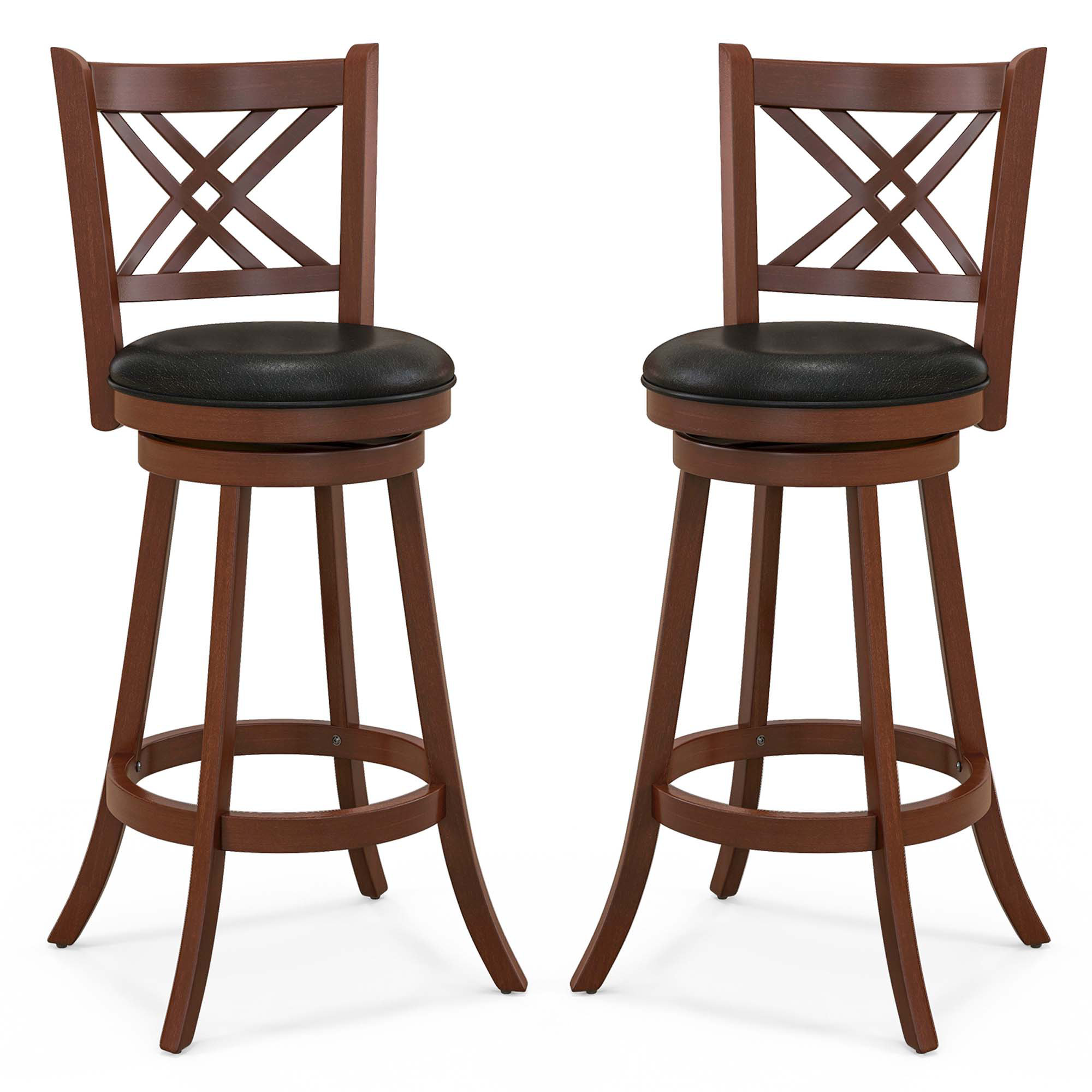 Red Barrel Studio® 24'' Swivel Bar Stools Set Of 2 Upholstered Counter ...