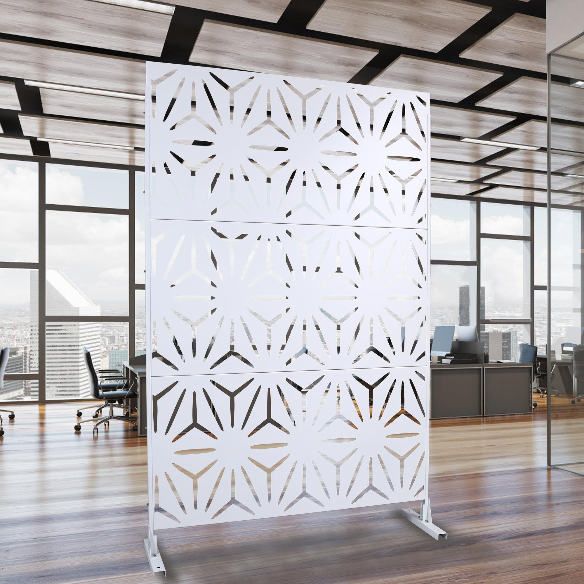 LILI Outdoor & Indoor Privacy Screen Metal Privacy Screen 76" H×48" W ...