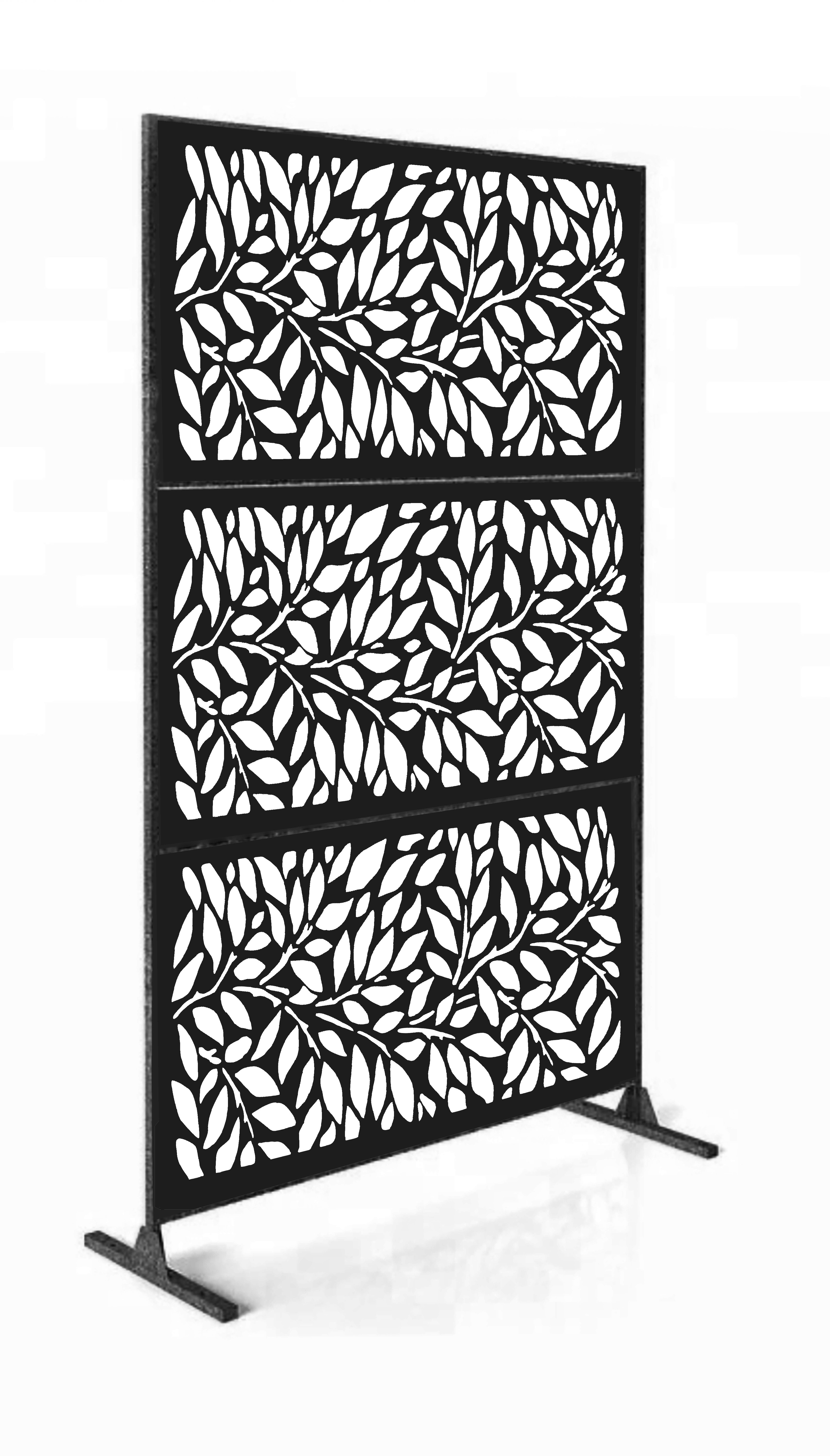 e-Joy Laser Cut Metal Privacy Screen Fence, Decorative Outdoor Divider ...
