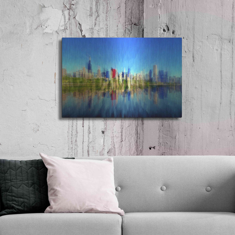 Red Barrel Studio® Luxe Metal Art 'Chicago Skyline 4' By David Manlov ...