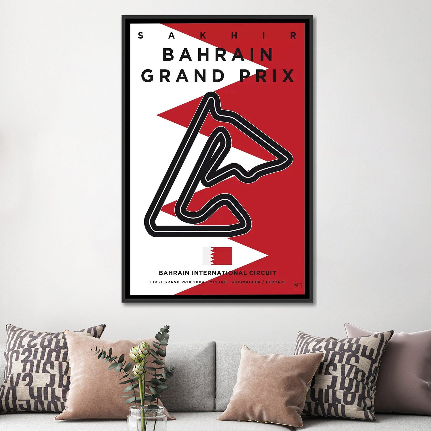 East Urban Home Minimal Movie 'F1 Bahrain Race Track' Graphic Art Print ...