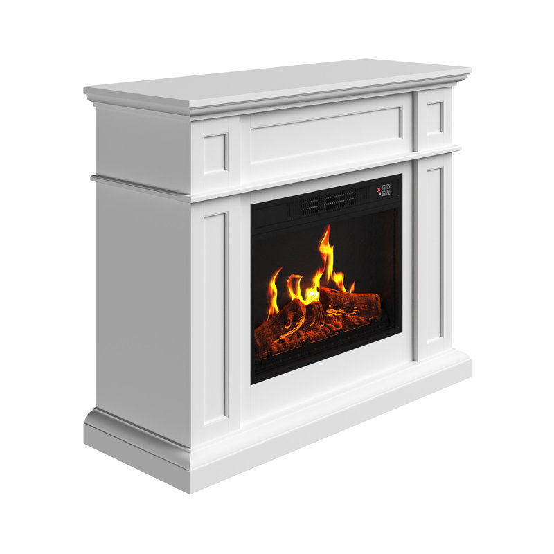 Winston Porter 40.9" Freestanding Electric Fireplace with Mantel and ...