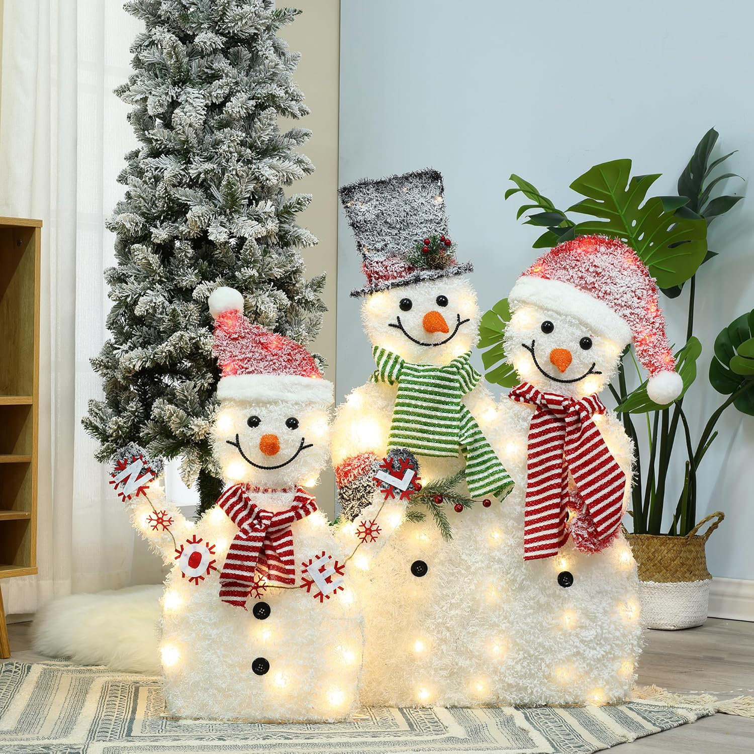 The Holiday Aisle® 30 Inch Snowman Family Christmas Outdoor Decorations ...