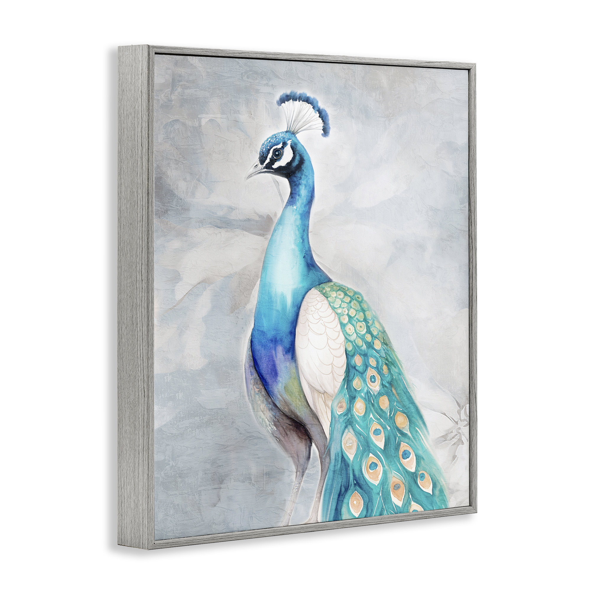 Winston Porter Elegant Blue Peacock Framed Giclee Art by Kim Allen ...