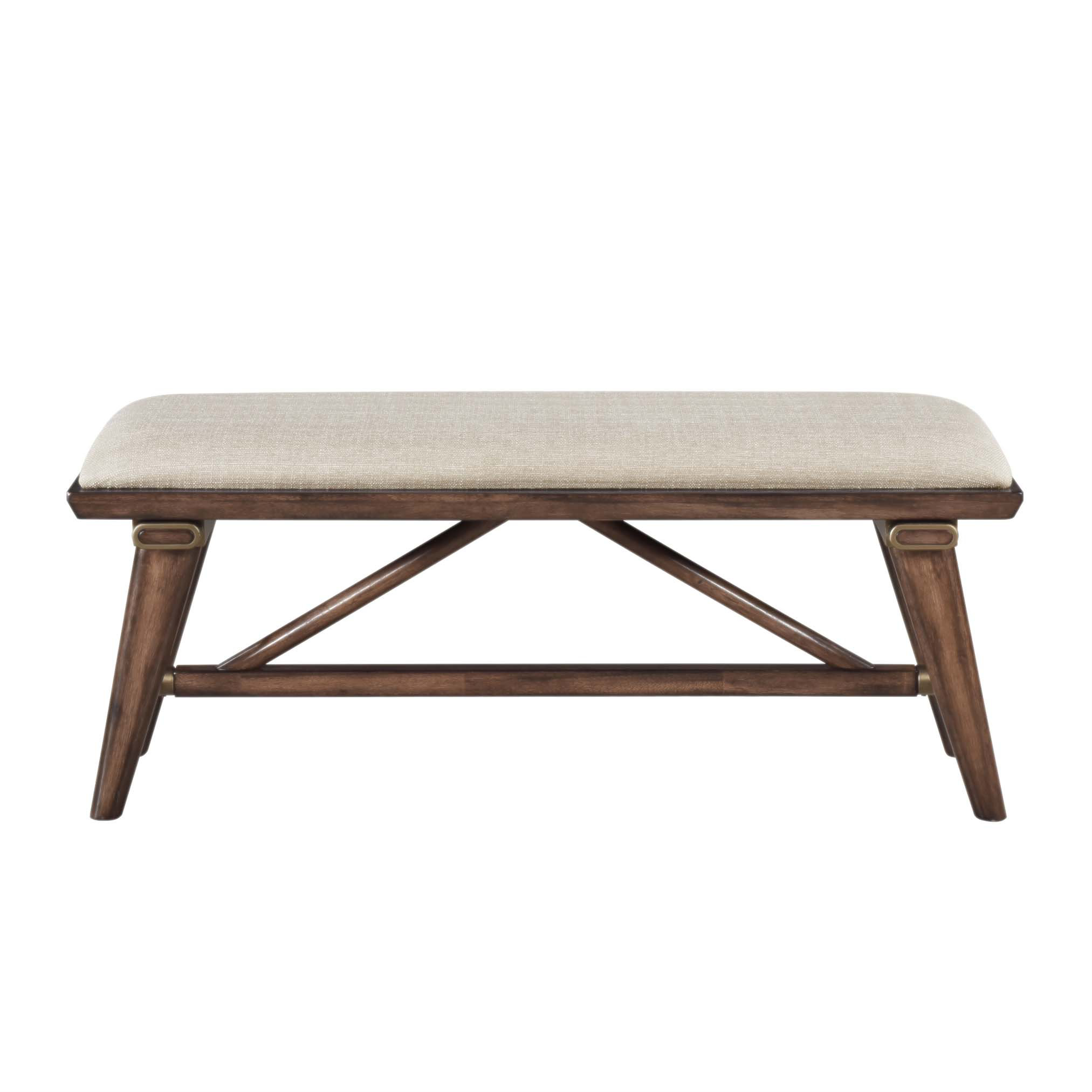 Hokku Designs Modern Design Wooden Bench with Fabric Upholstered Seat ...
