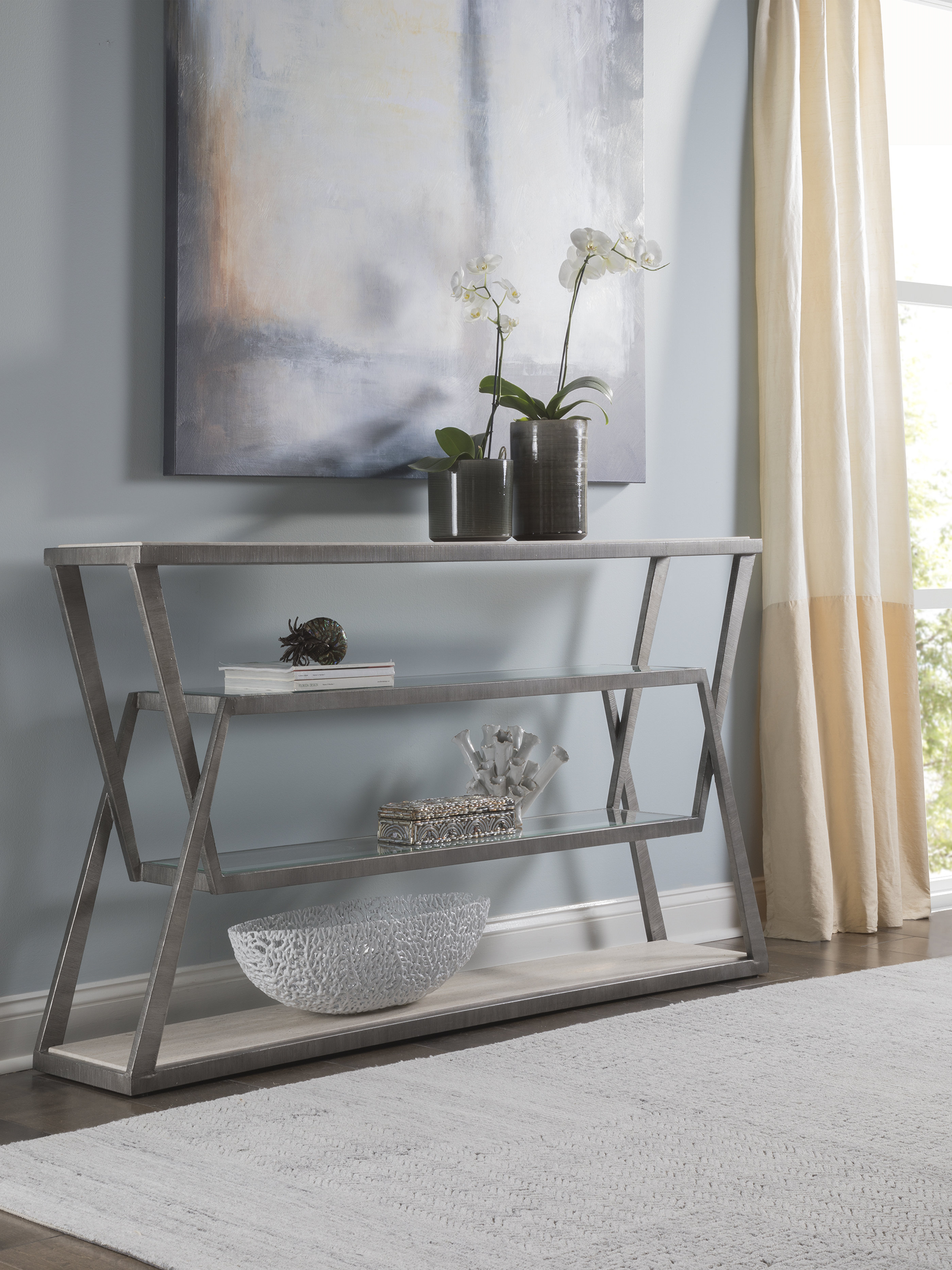 Artistica Home Signature Designs Adamo Silver Gray Console | Wayfair