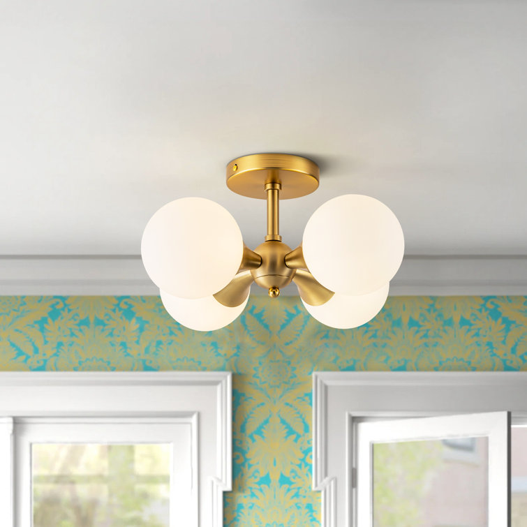 Mercer41 Bonyu Modern Glass Bubble Flush Mount & Reviews | Wayfair