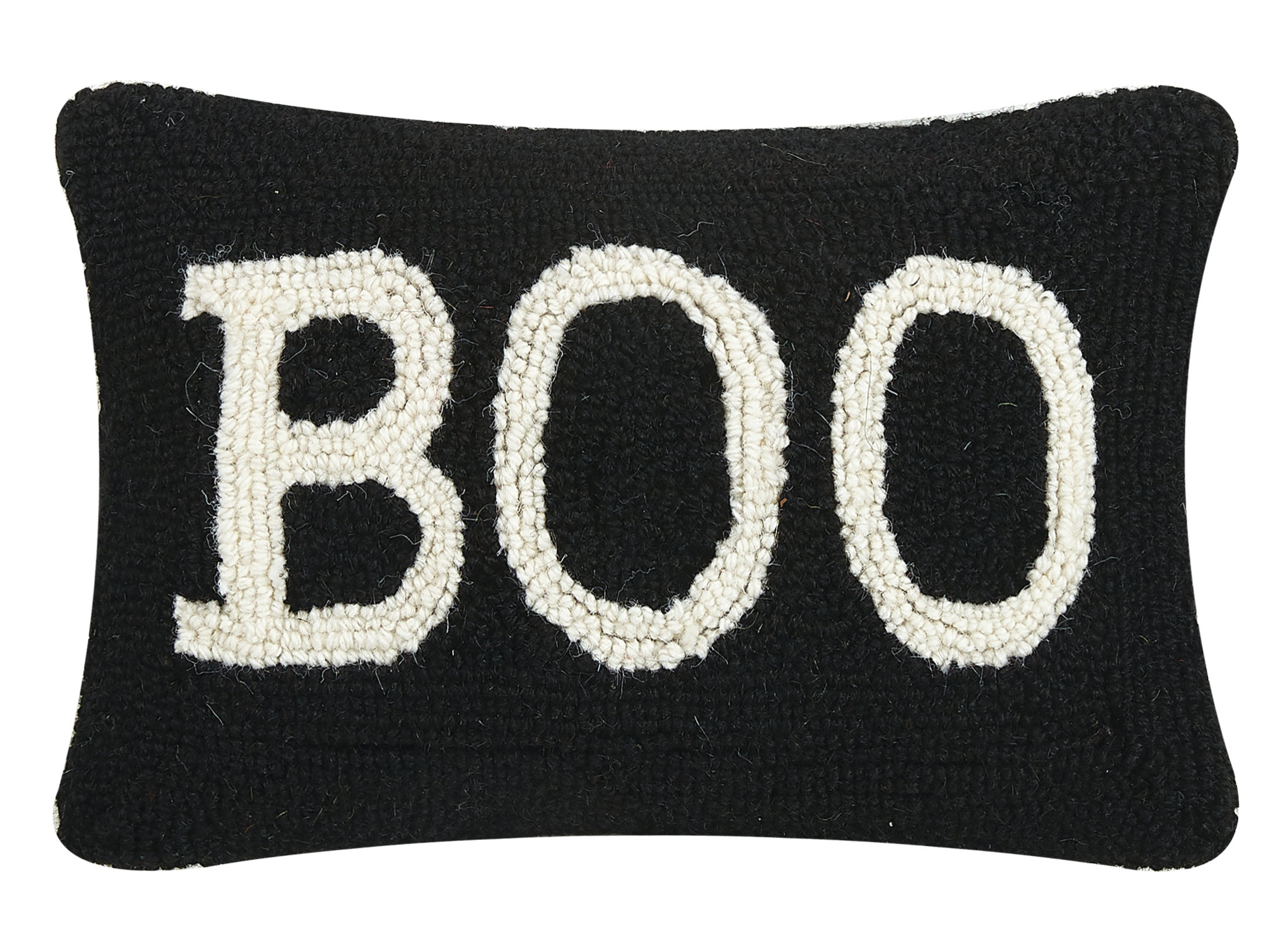 Peking Handicraft Halloween Boo Hook Wool Lumbar Pillow & Reviews | Wayfair