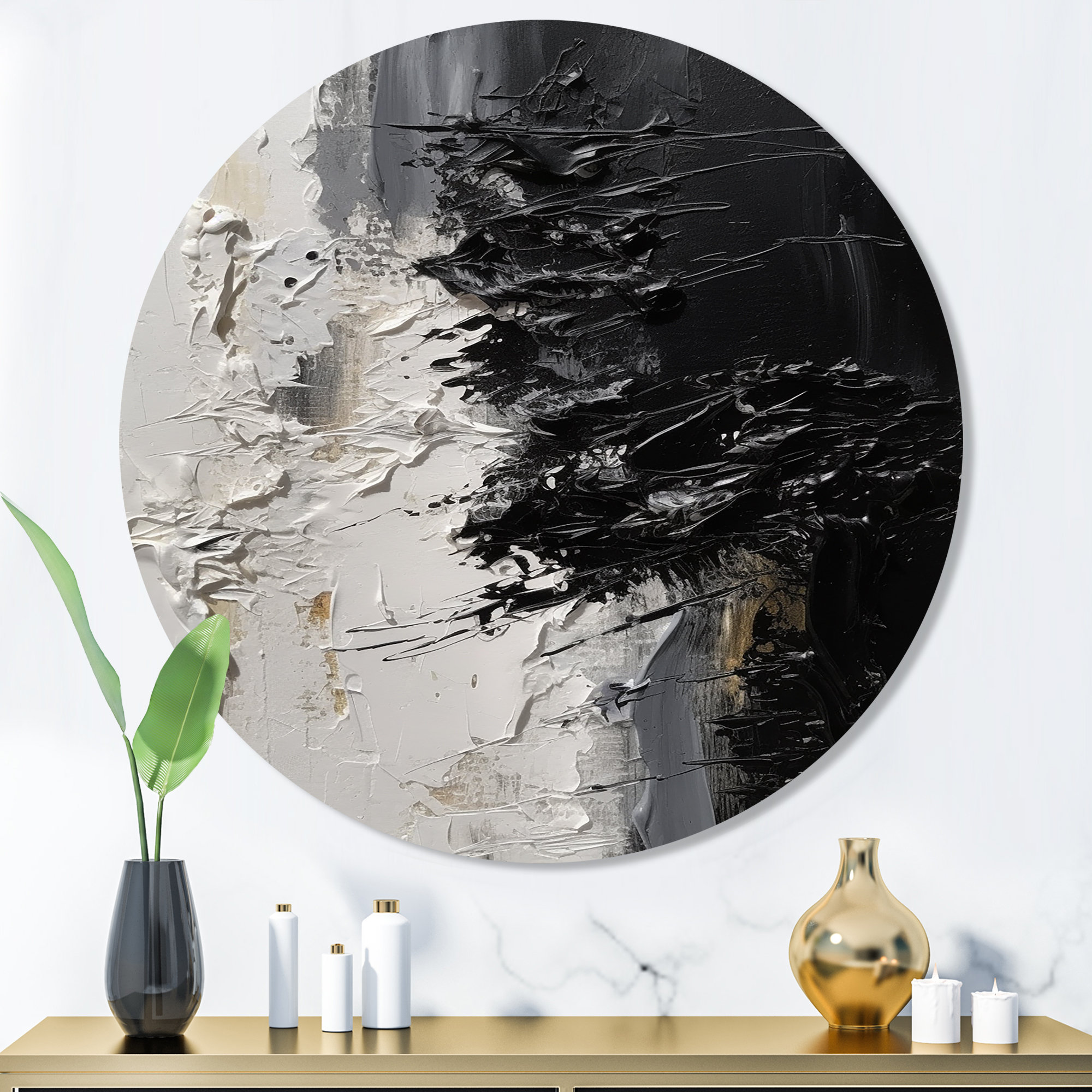 Ivy Bronx Eelko White And Black Tranquility Unleashed II - Abstract ...