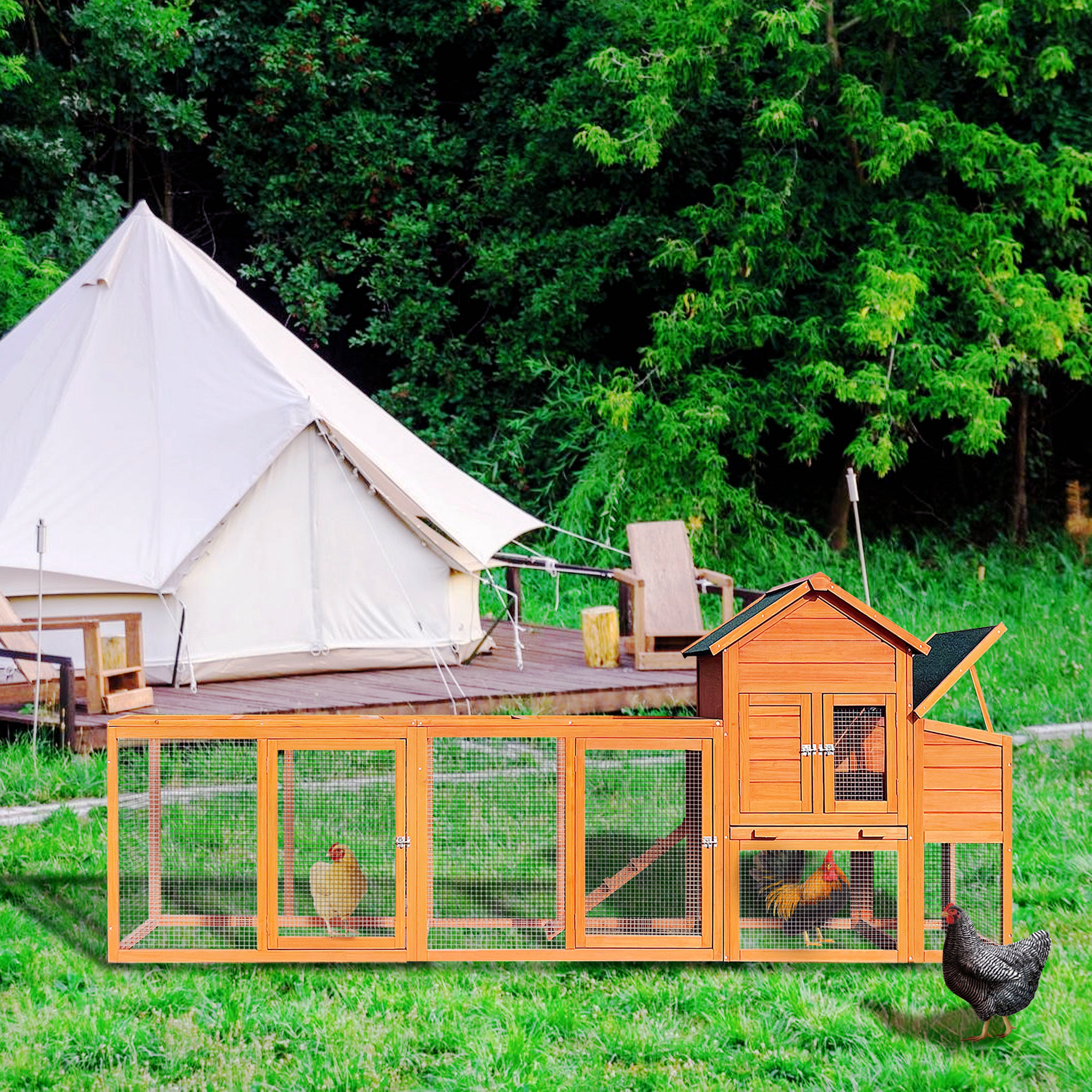 Tucker Murphy Pet™ Franek Chicken Coop with Chicken Run For Up To 8 ...