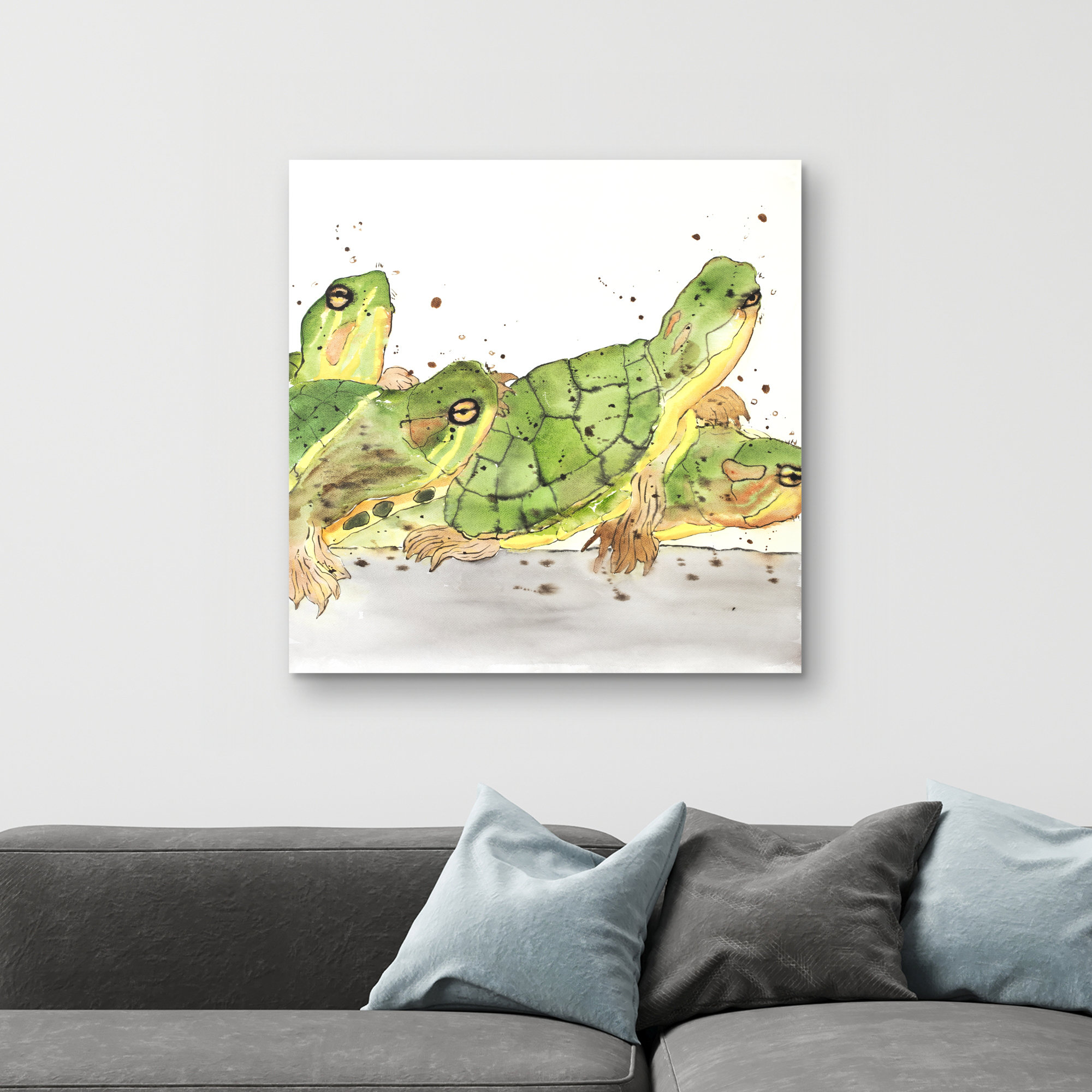 Begin Edition International Inc. Small aquatic turtles - 32"x32" art on ...