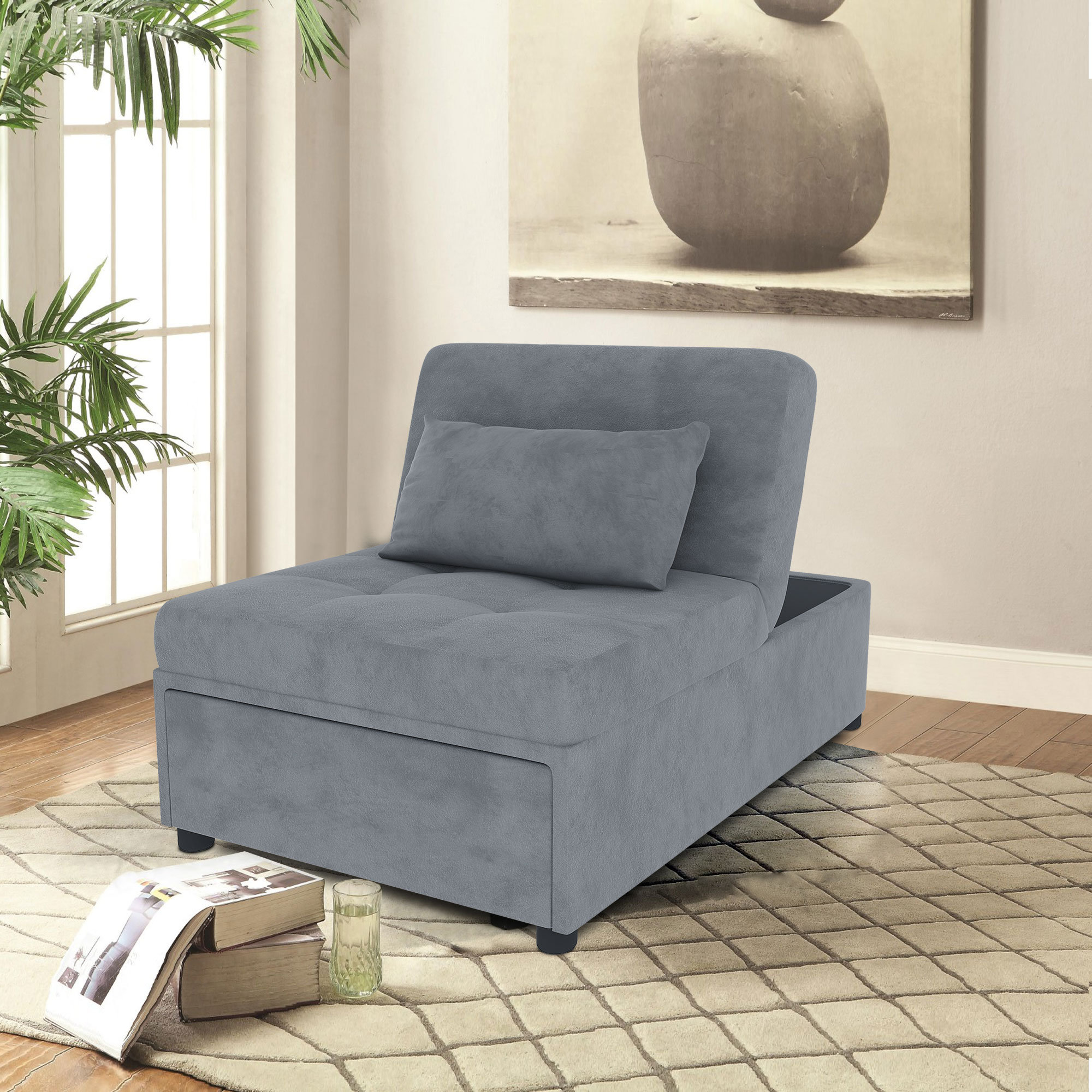 Mercer41 Danieljohn 26.7'' Wide Velvet Futon Chair & Reviews | Wayfair