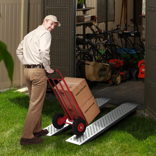 iYofe 4FT Aluminum Ramps, Shed Ramp, 880 LBS Capacity, Loading Ramps ...