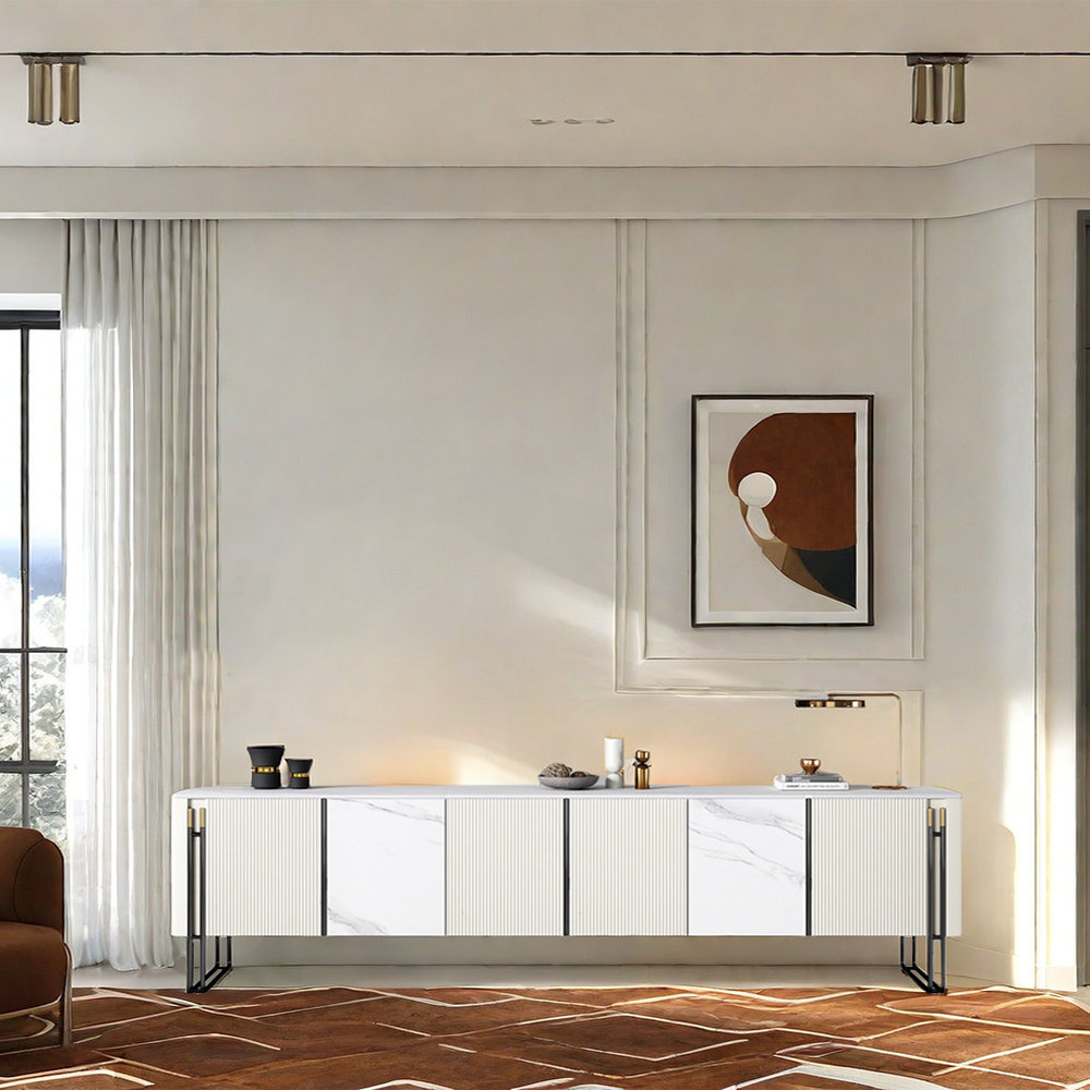 moonlight design Modern Minimalist TV Stand 94.48'' Media Console | Wayfair
