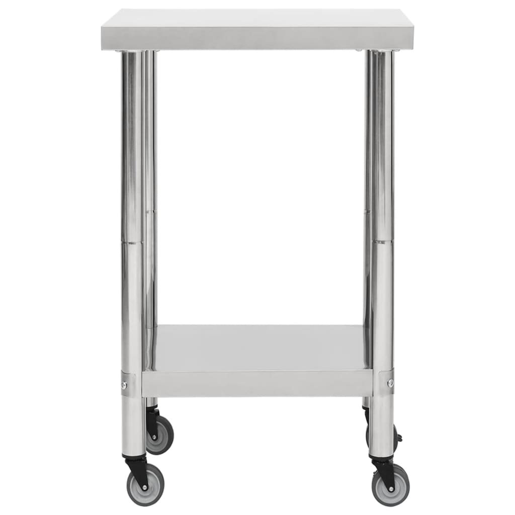 Ebern Designs Kitchen Work Table Hotel Prep Work Table with Wheels ...