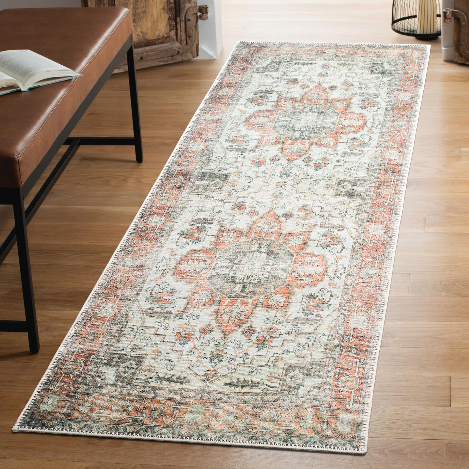 Bungalow Rose Low Pile Area Rugs with Non-Slip Backing (84'' x 30 ...