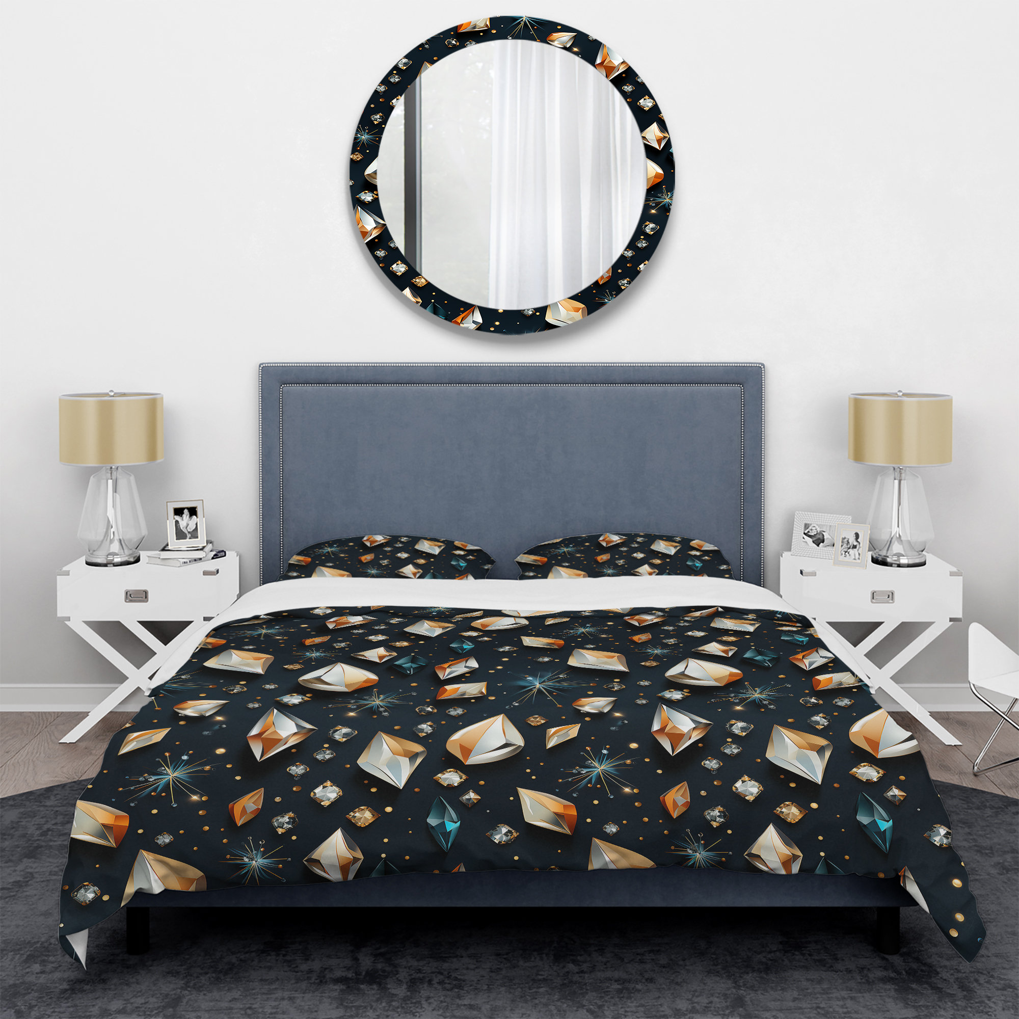 Design Art Crystal Diamond Glamour Opulence - Glam Duvet Cover Set ...