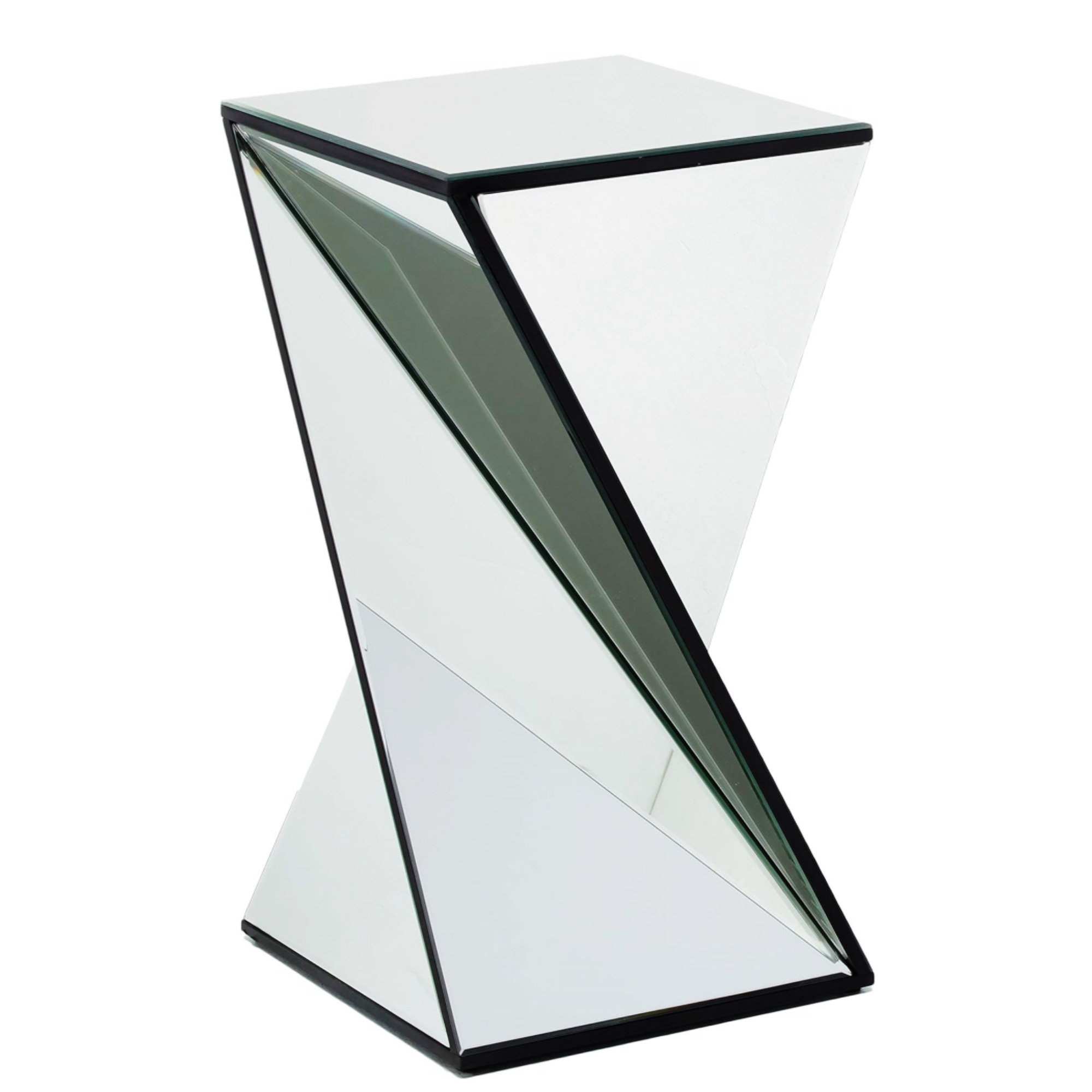 Mercer41 Geometrical Mirrored Side Table | Wayfair