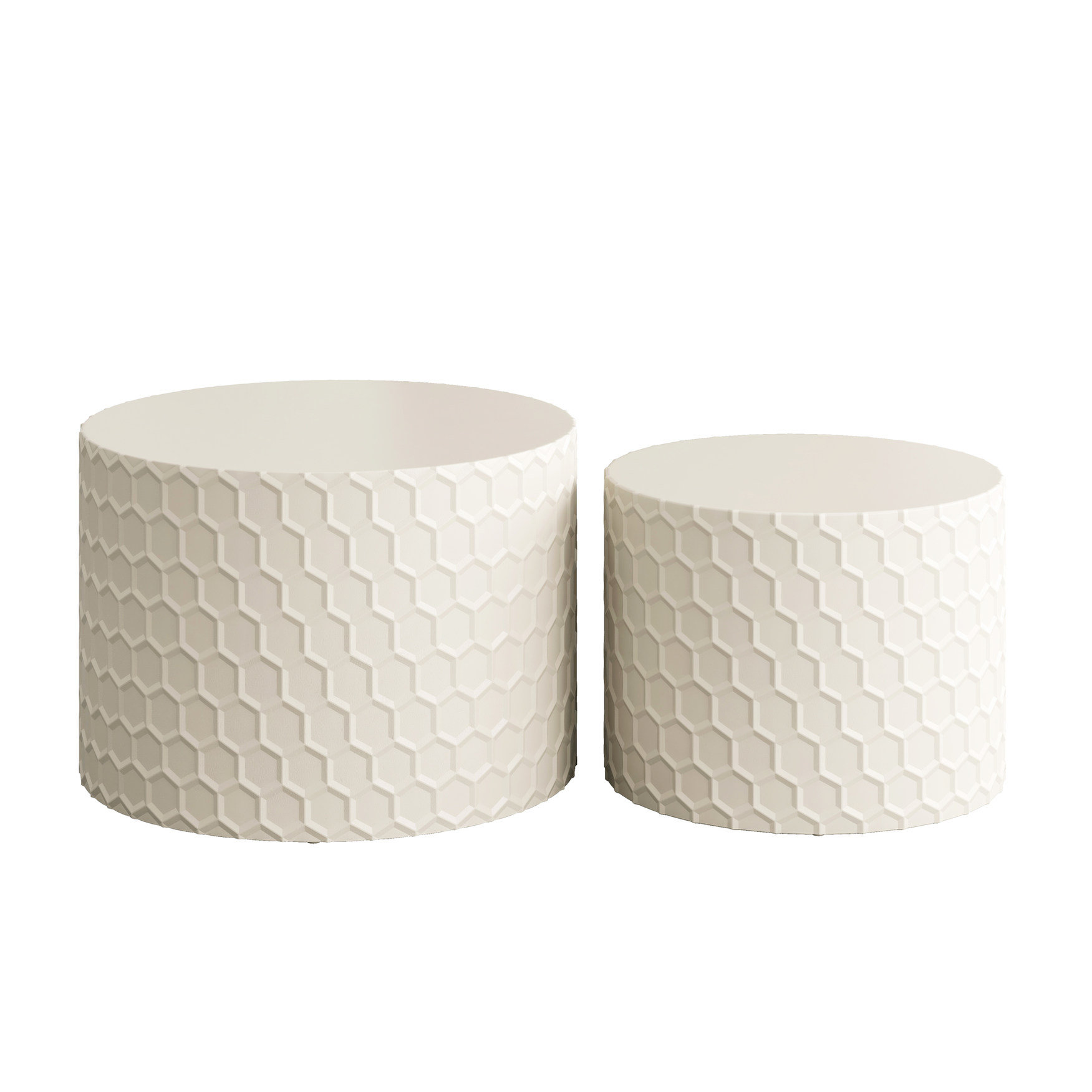Ivy Bronx Modern Round Coffee Table With Honeycomb Design, Stylish ...